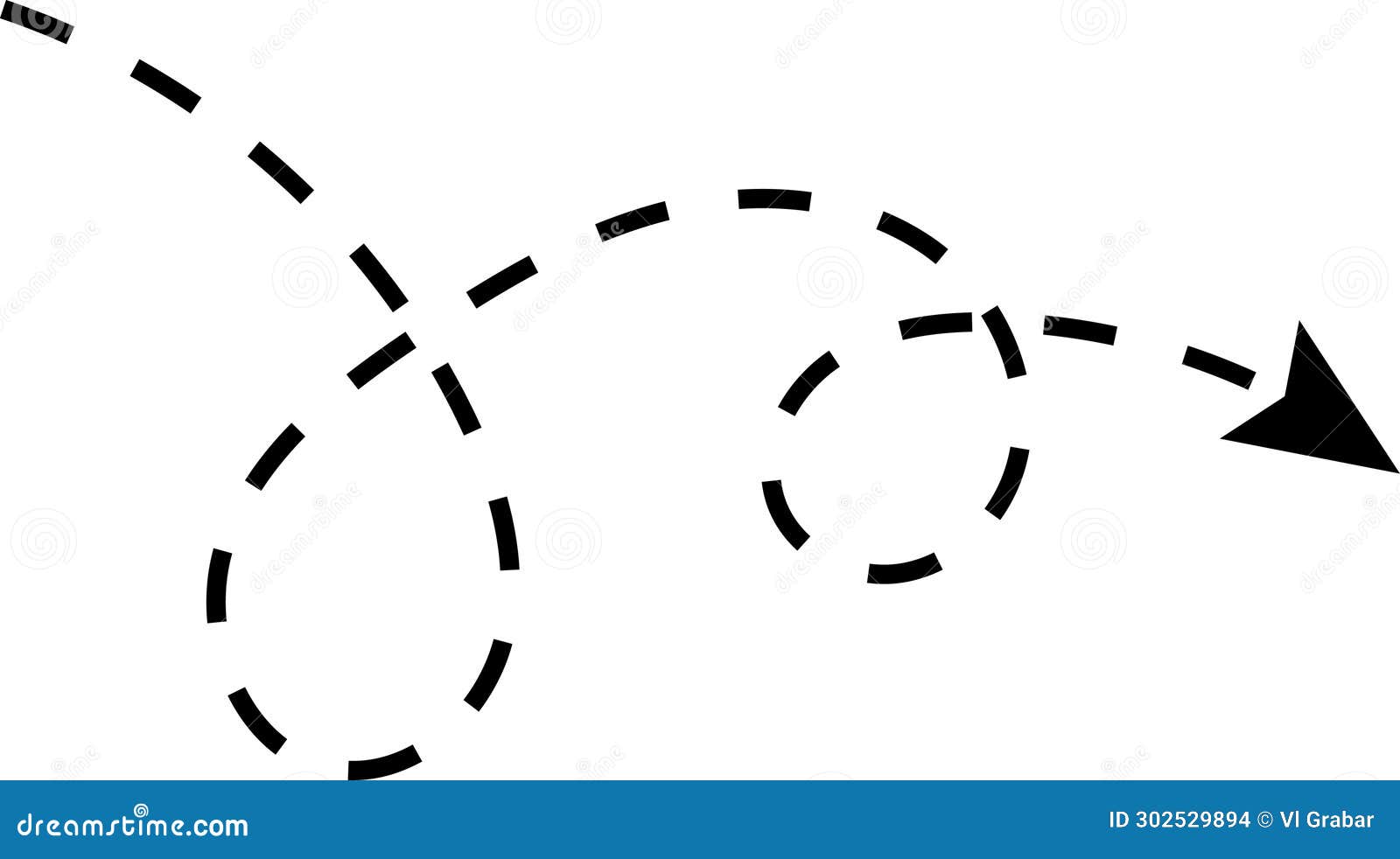 Vector Hand Drawn Dashed Arrow. Curved Dotted Arrow. Zigzag Arrow ...