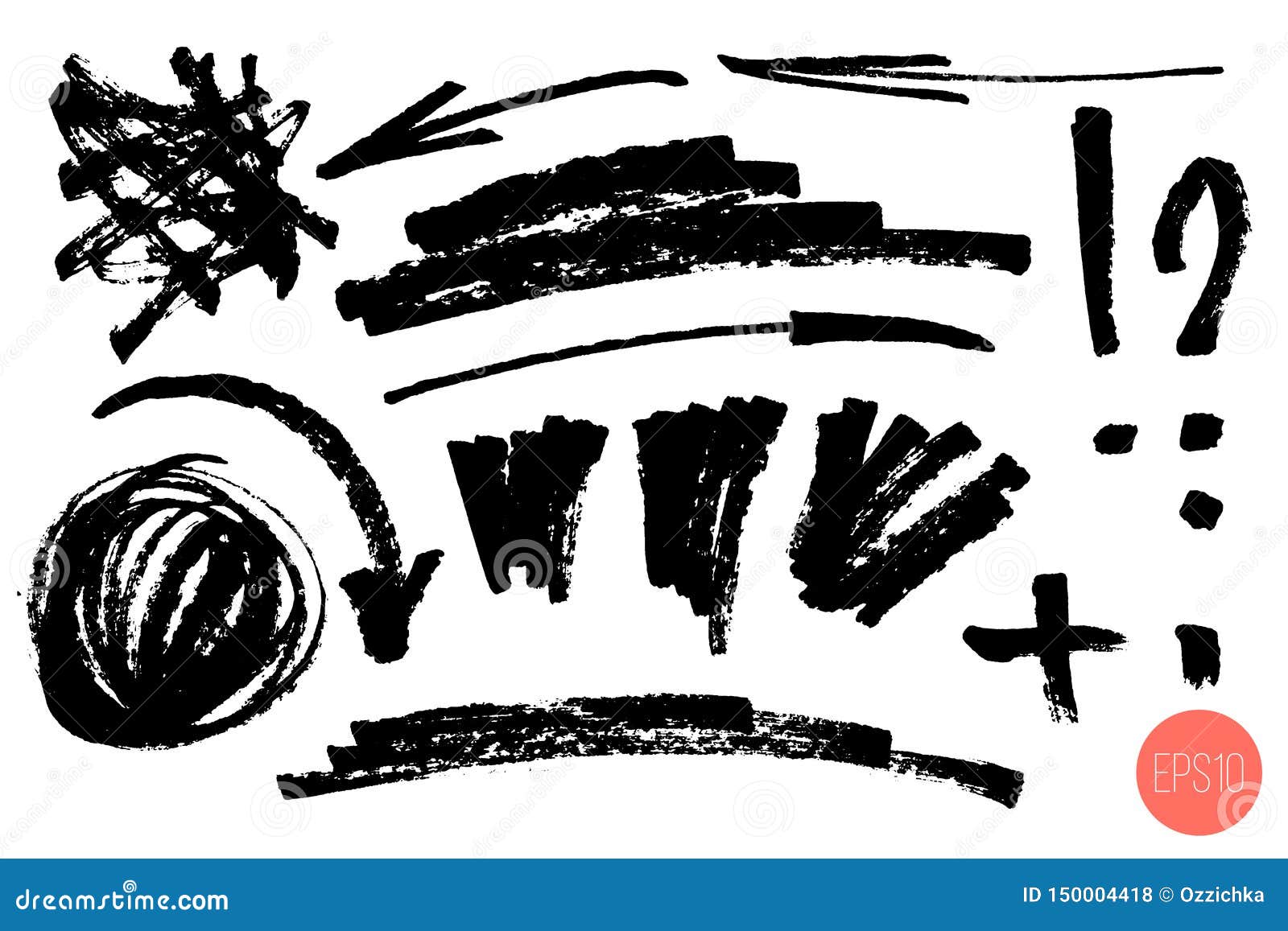 Vector Hand Drawn Design Elements. Set of Artistic Elements Such As ...