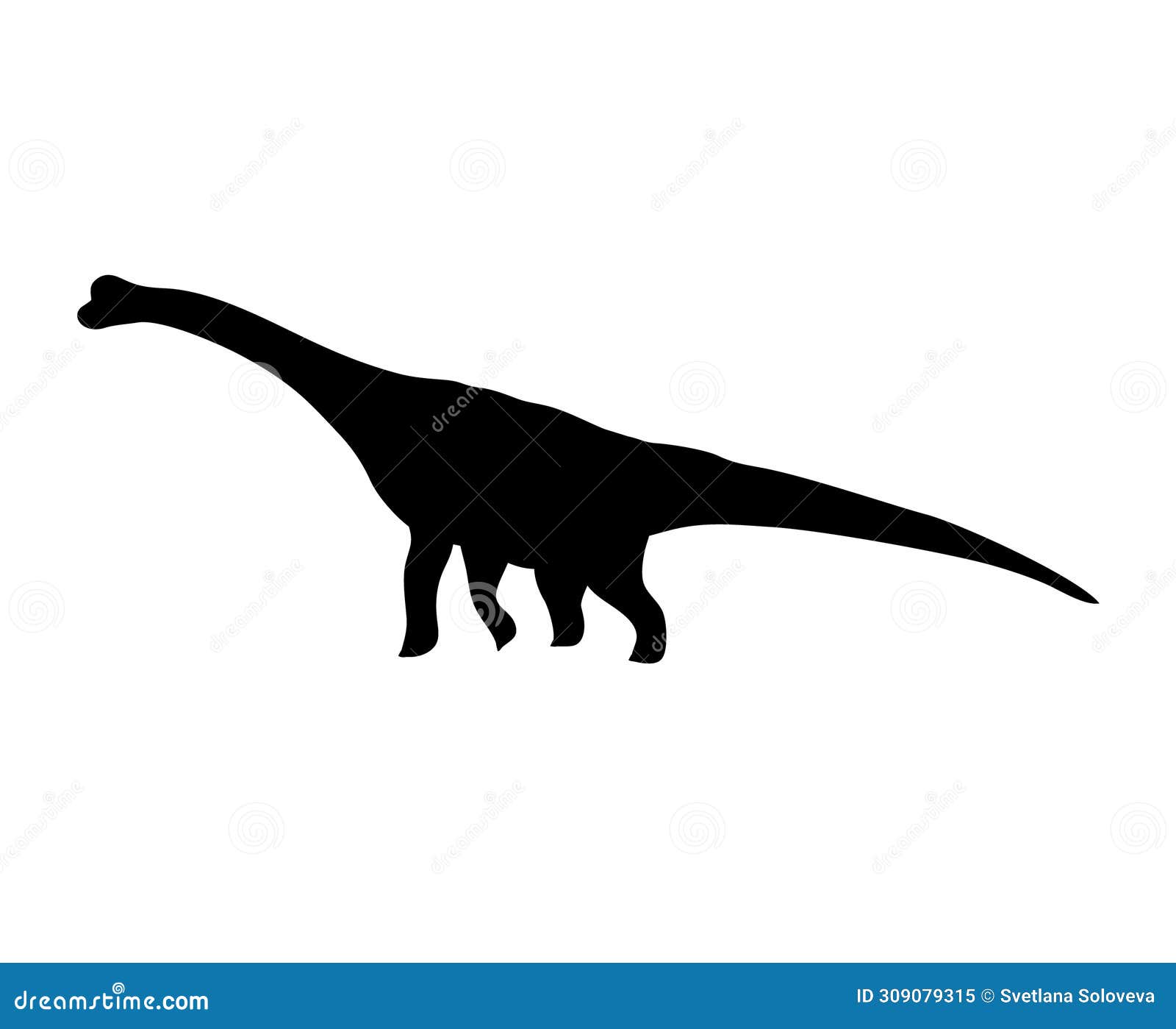 Vector Hand Drawn Diplodocus Dinosaur Silhouette Stock Vector ...