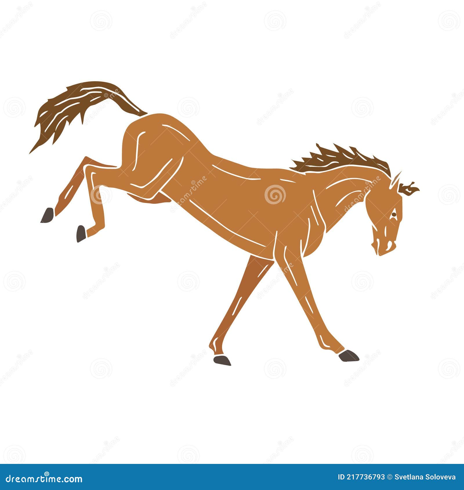 Horse Bucking Silhouette ~ Cartoon Vector | CartoonDealer.com #239845333