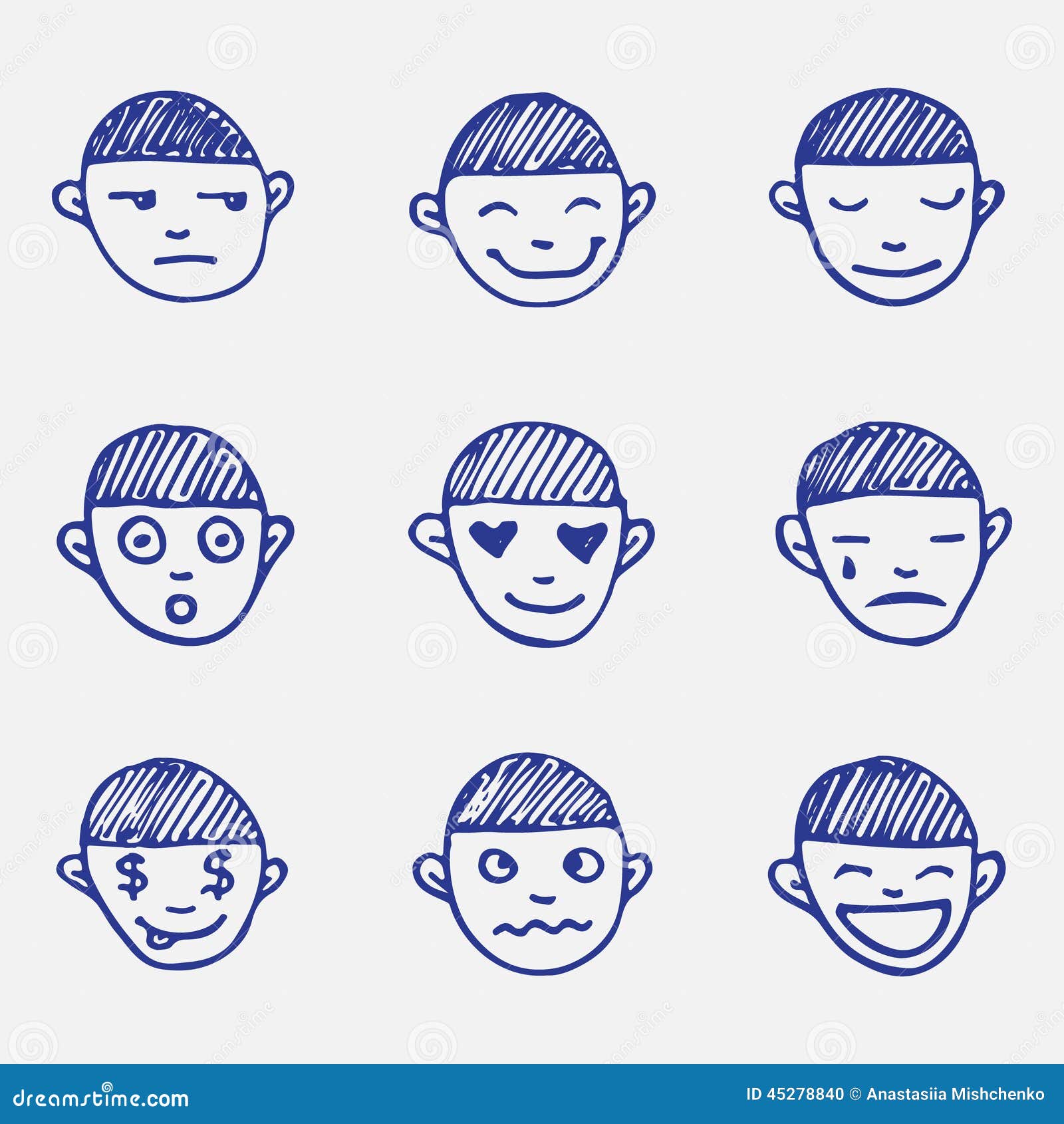 3D Emoticons Wow Head Vector Seamless Background Wallpaper-01 ...