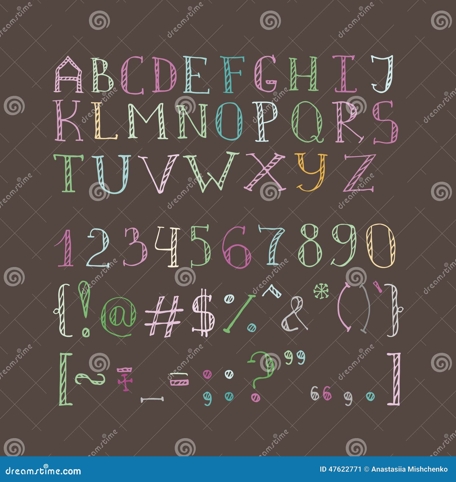 Vector Hand Drawn Doodle Font in Sketch Style Stock Vector ...