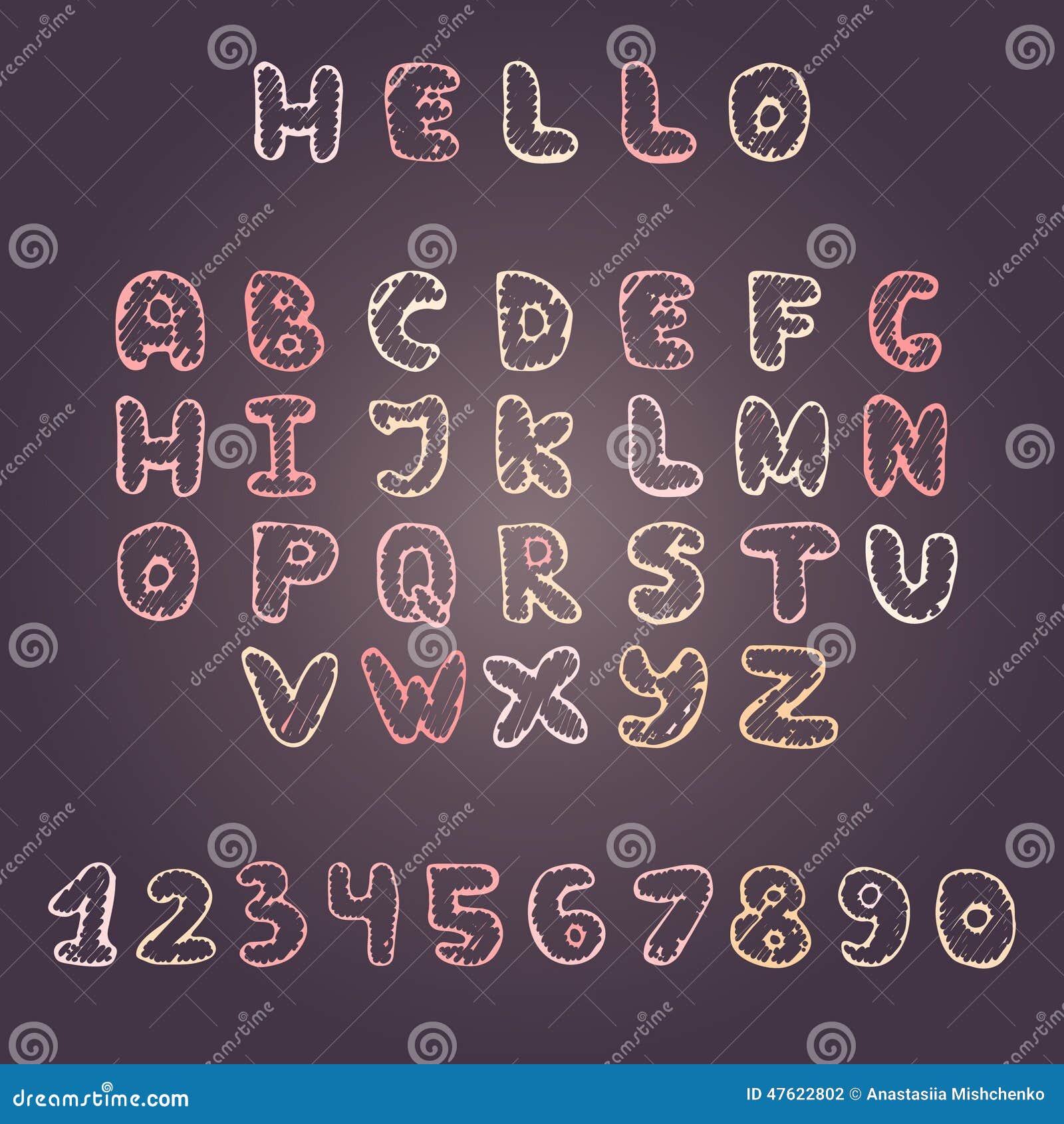 Vector Hand Drawn Doodle Font in Sketch Style Stock Vector ...