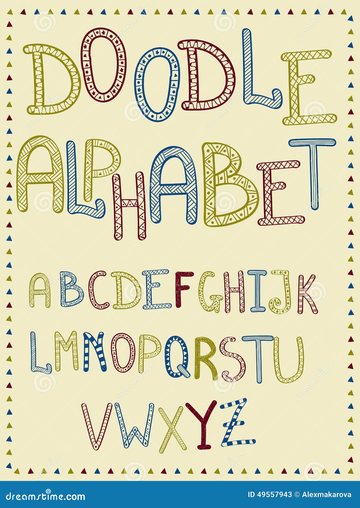 Vector Hand Drawn Doodle Letters Stock Vector - Illustration of ...