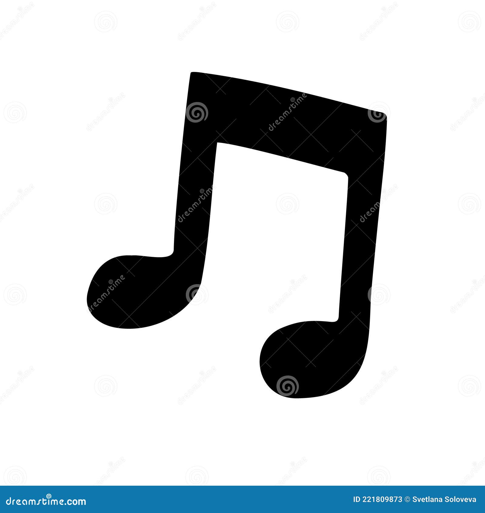 Vector Hand Drawn Doodle Music Note Silhouette Stock Vector ...