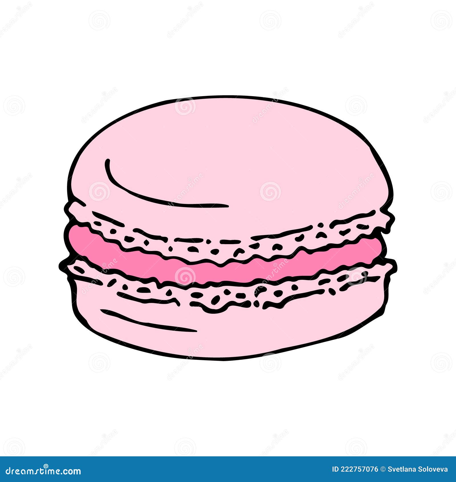 Vector Hand Drawn Doodle Pink Colored Macaron Stock Vector ...