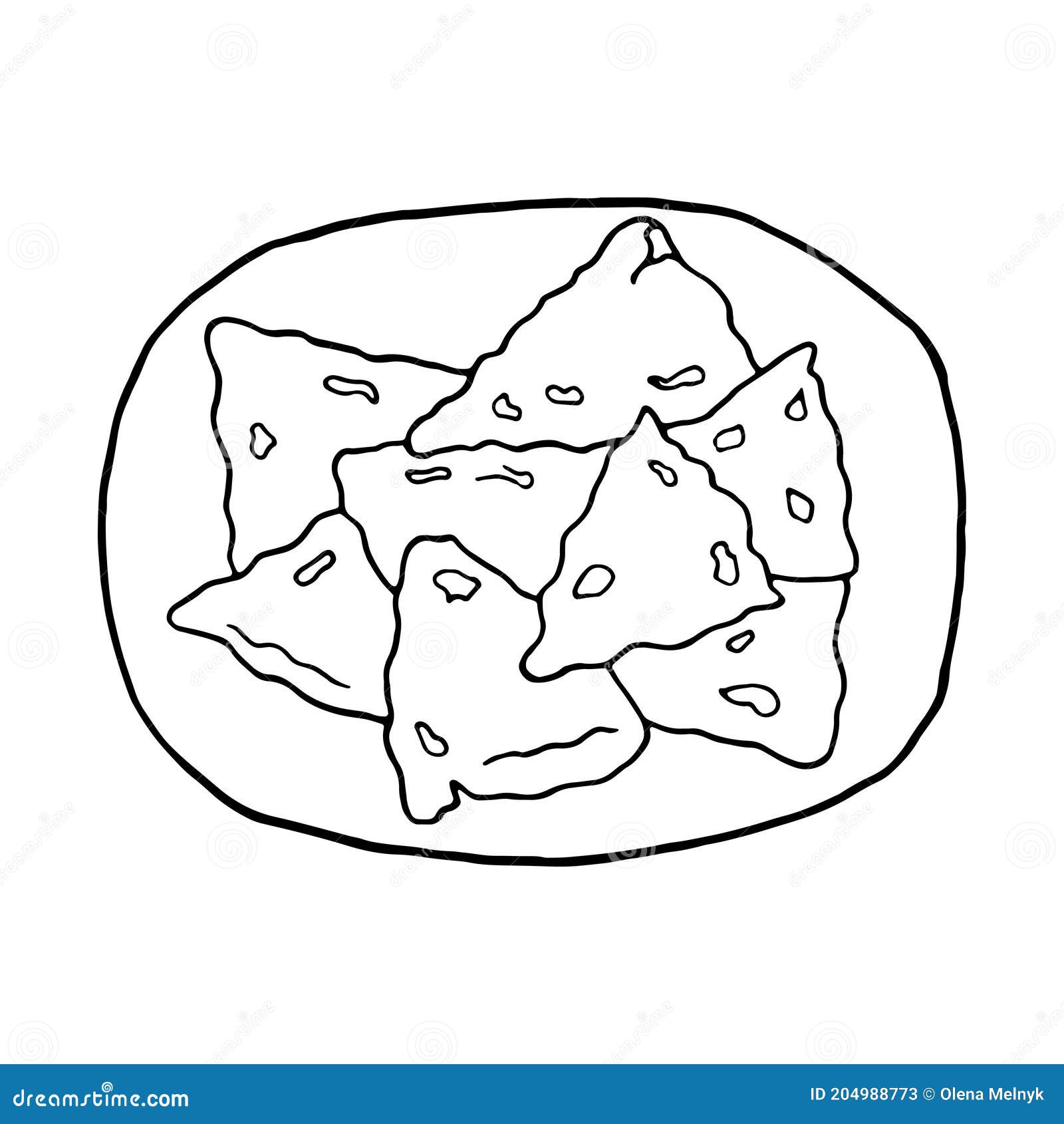 Vector Hand Drawn Doodle Samosa. Indian Cuisine Dish. Design Sketch ...