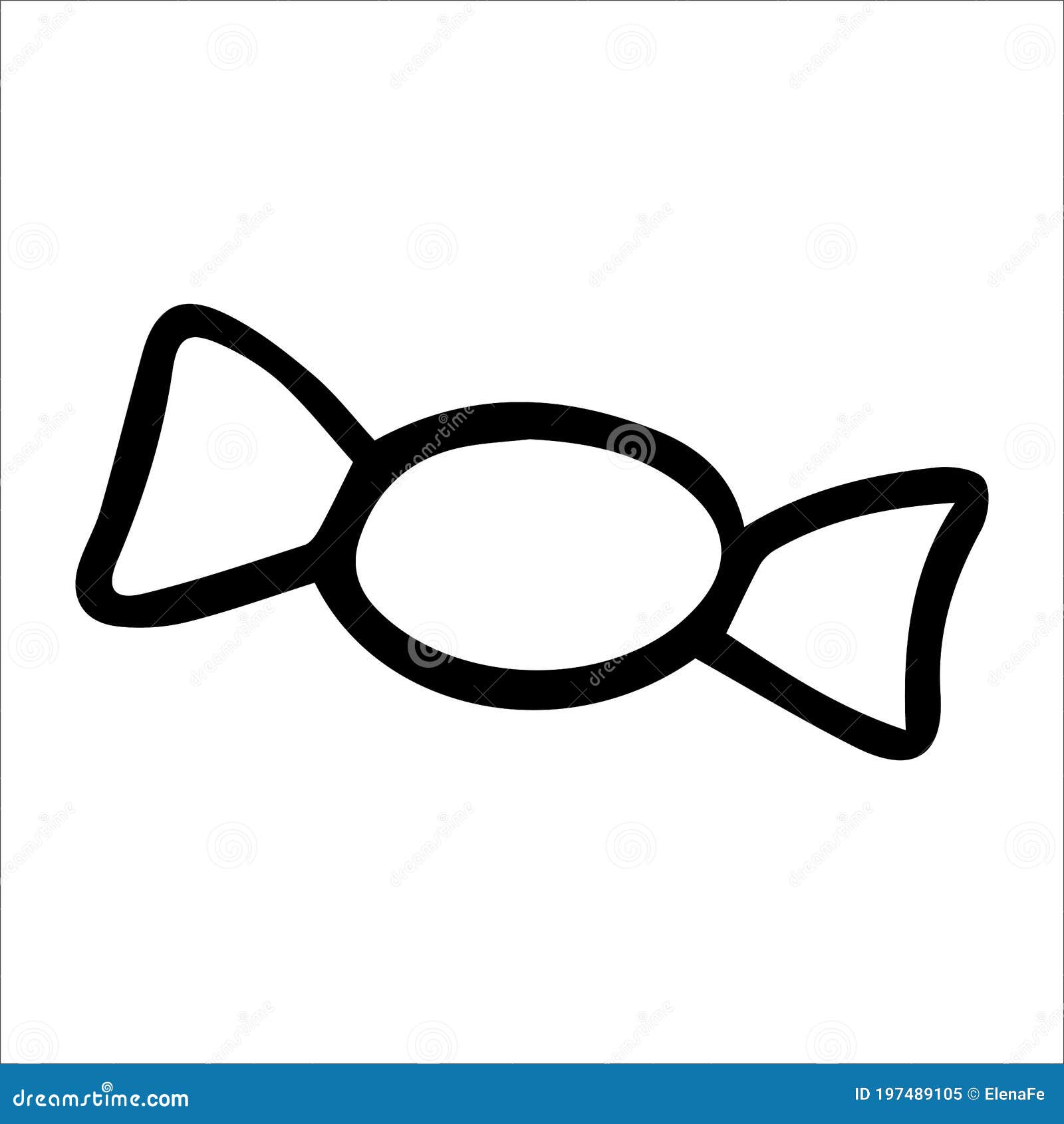 Vector Hand Drawn Doodle Simple Candy Icon. Stock Vector - Illustration ...