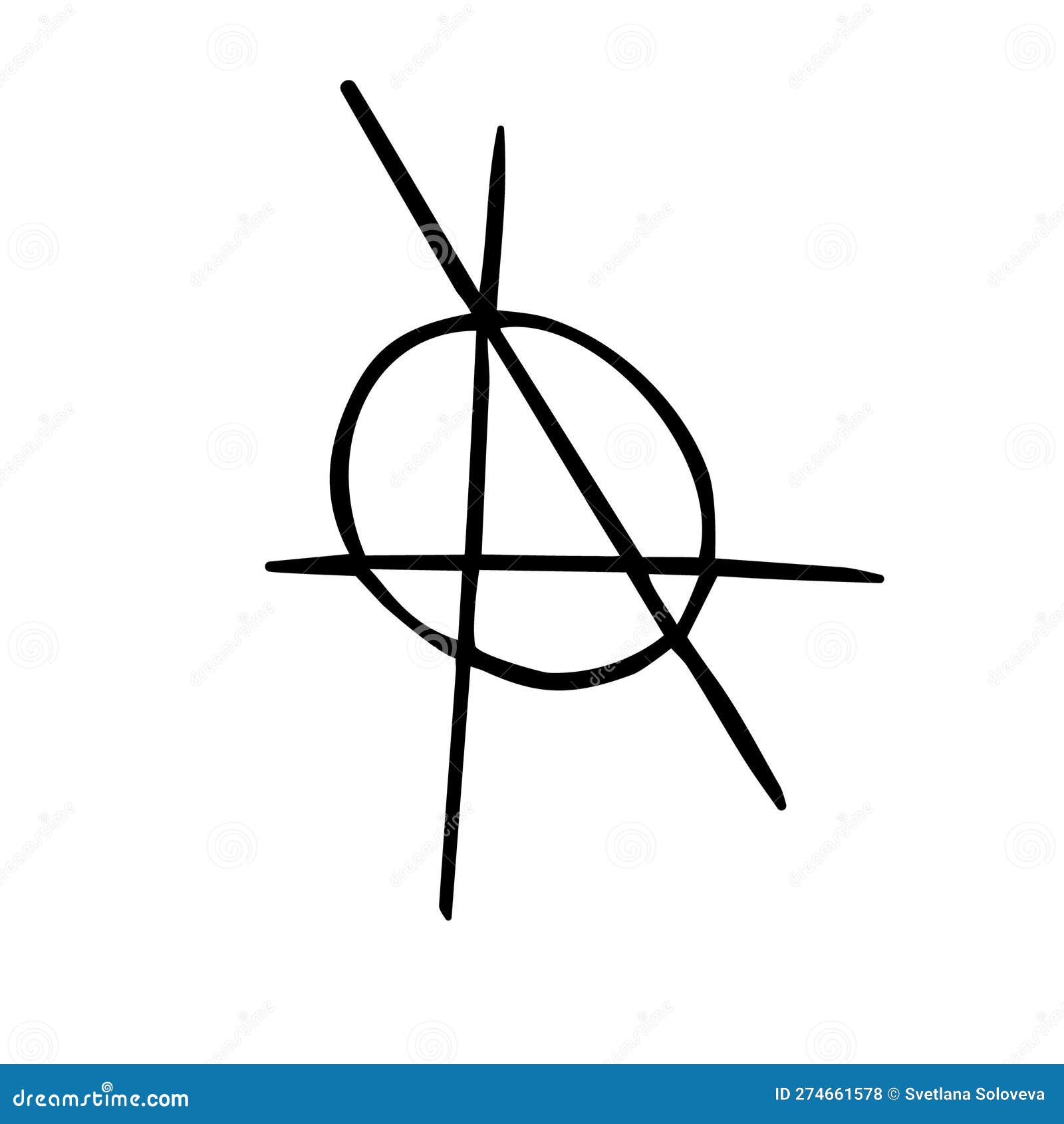 Vector Hand Drawn Doodle Sketch Anarchy Symbol Stock Vector ...