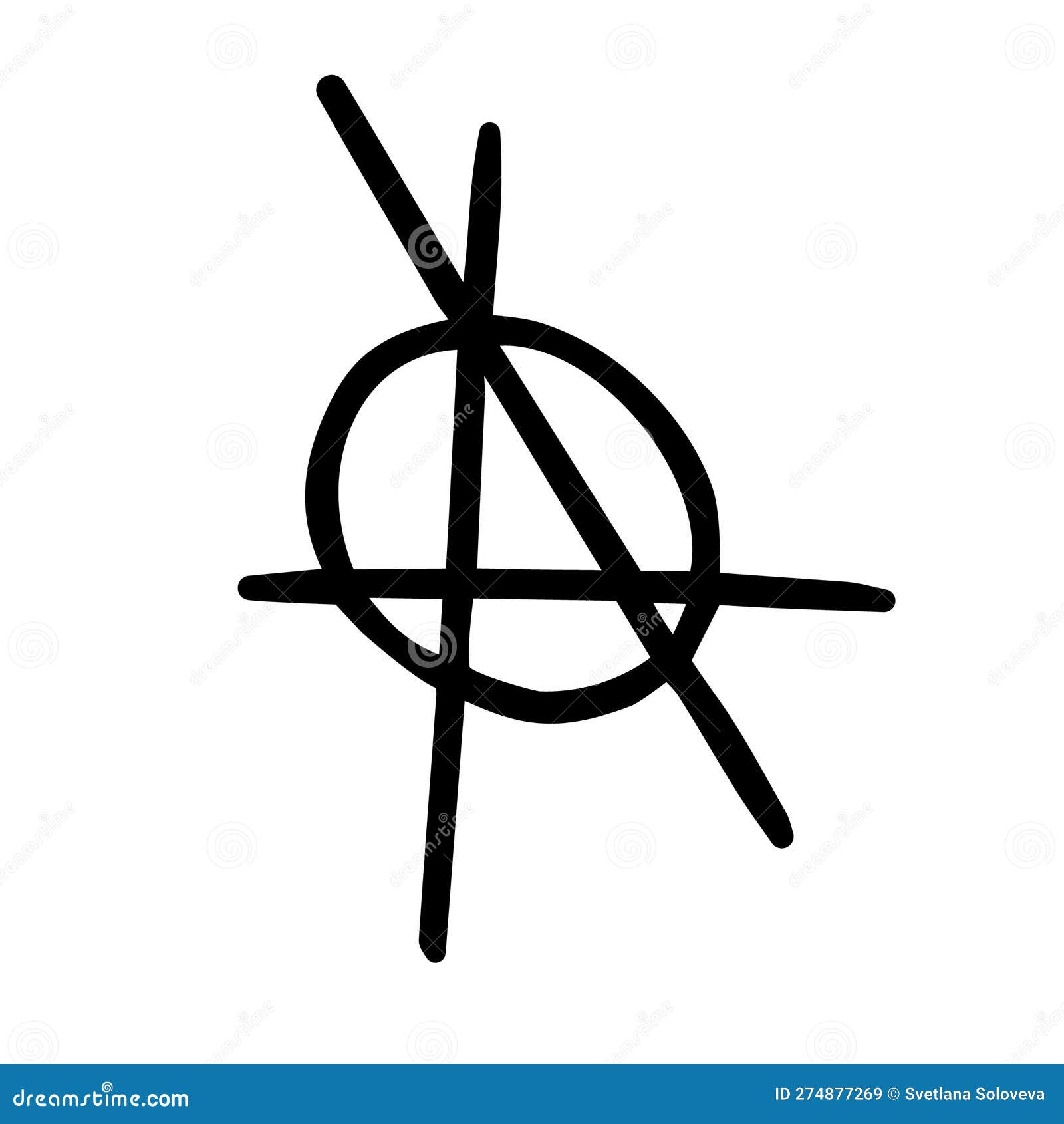 Vector Hand Drawn Doodle Sketch Anarchy Symbol Stock Vector ...