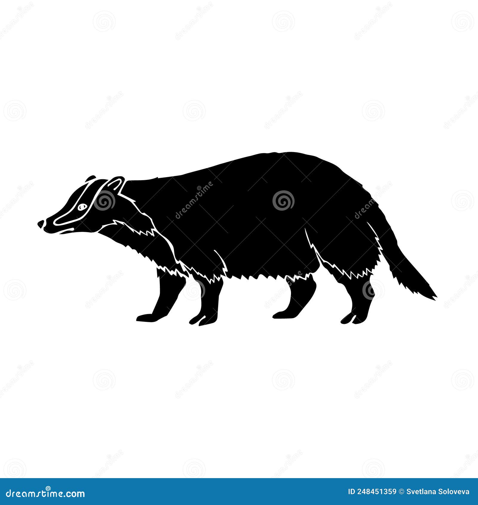 Vector Hand Drawn Doodle Sketch Black Badger Stock Vector ...