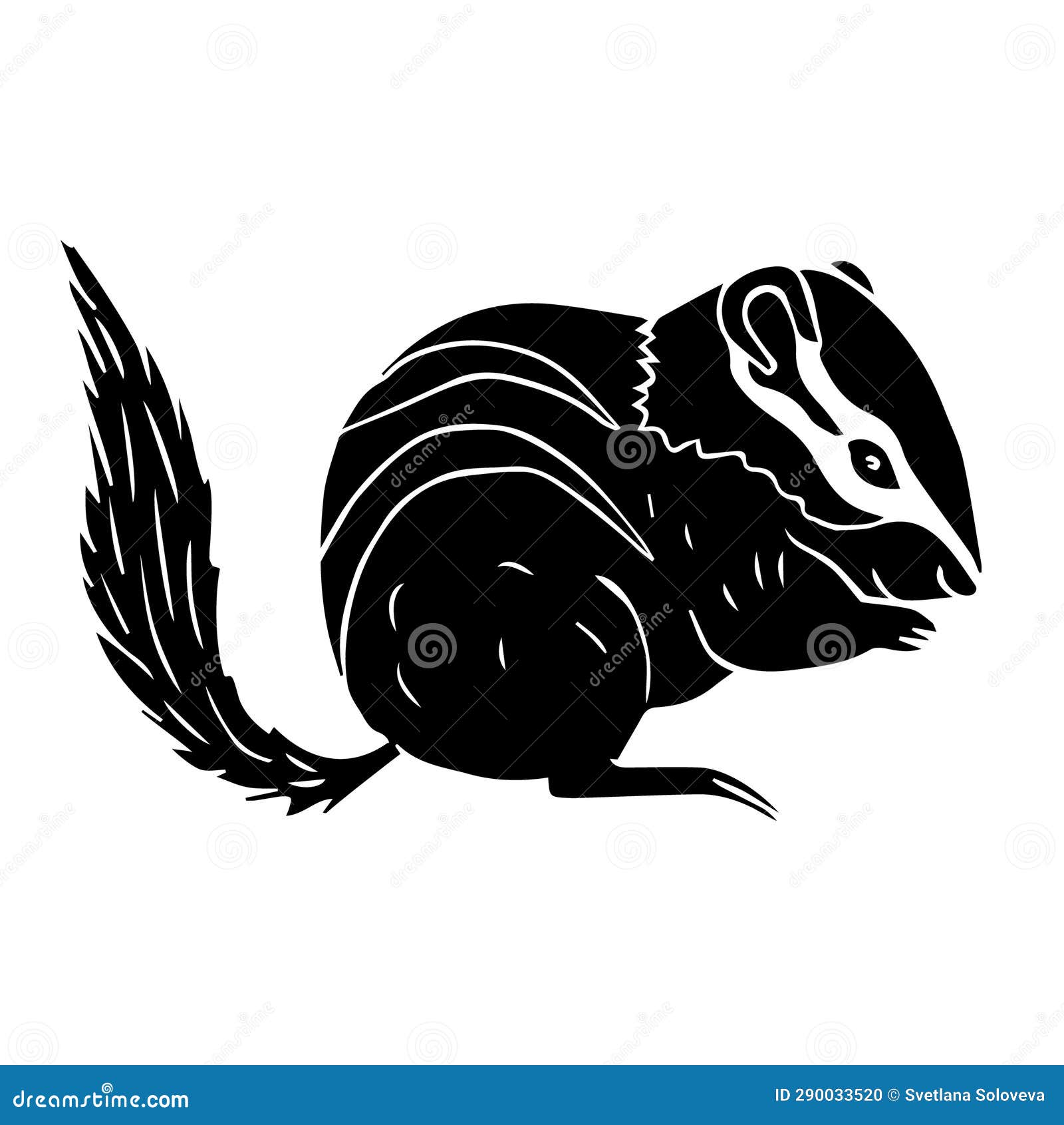 Vector Hand Drawn Doodle Sketch Black Chipmunk Stock Vector ...