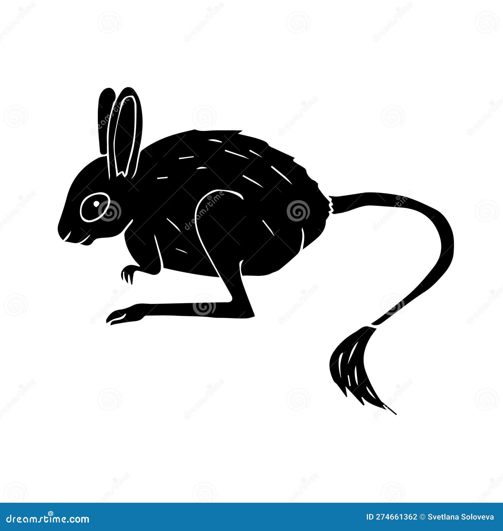 Vector Hand Drawn Doodle Sketch Black Jerboa Stock Vector ...