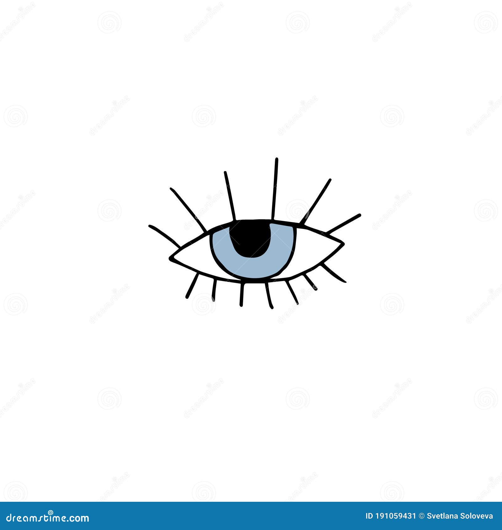 Vector Hand Drawn Doodle Sketch Blue Eye Stock Illustration ...