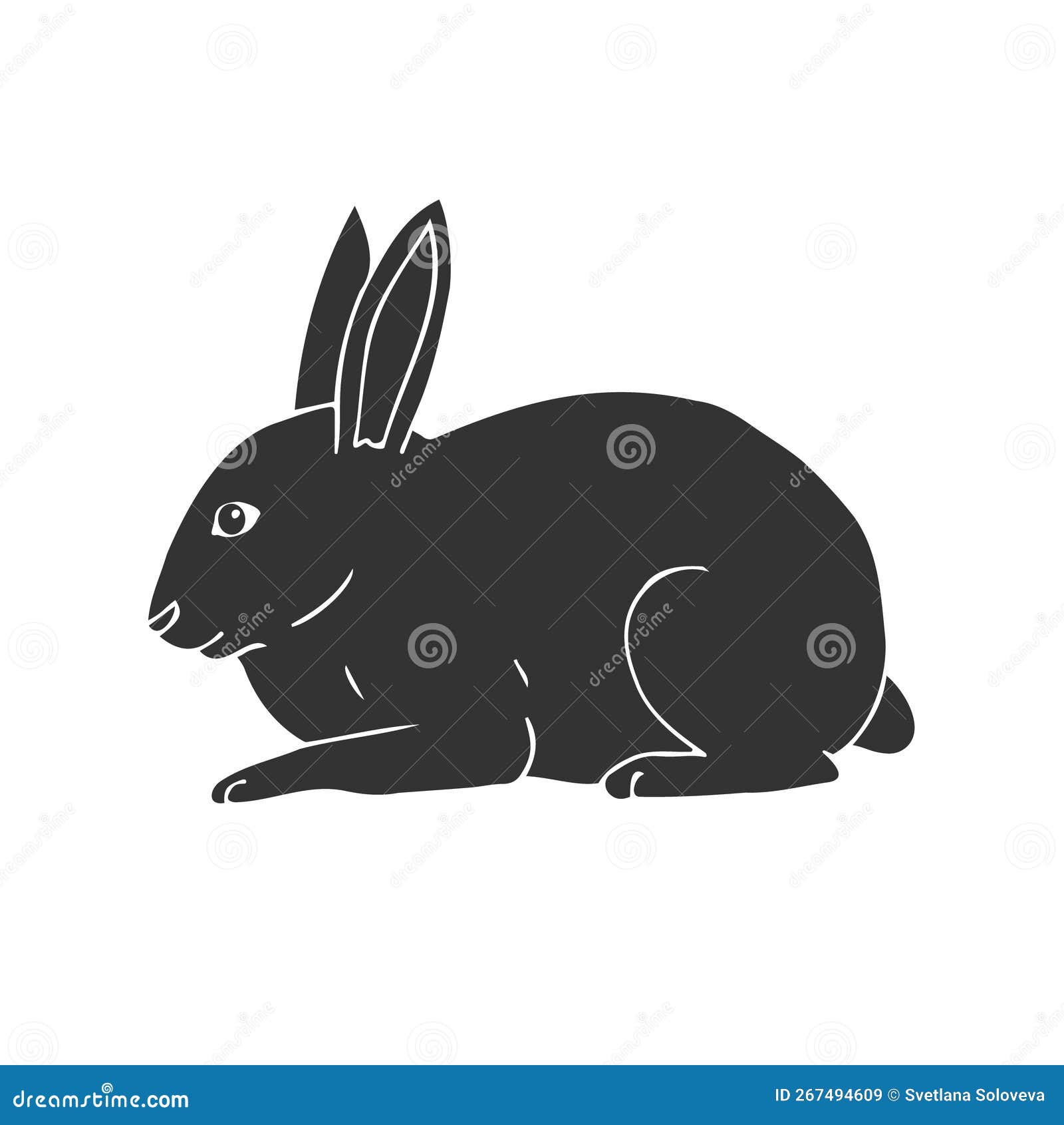 Sketch Of Bunny Holding A Blank Sheet Of Paper. Hand Drawn Outline ...