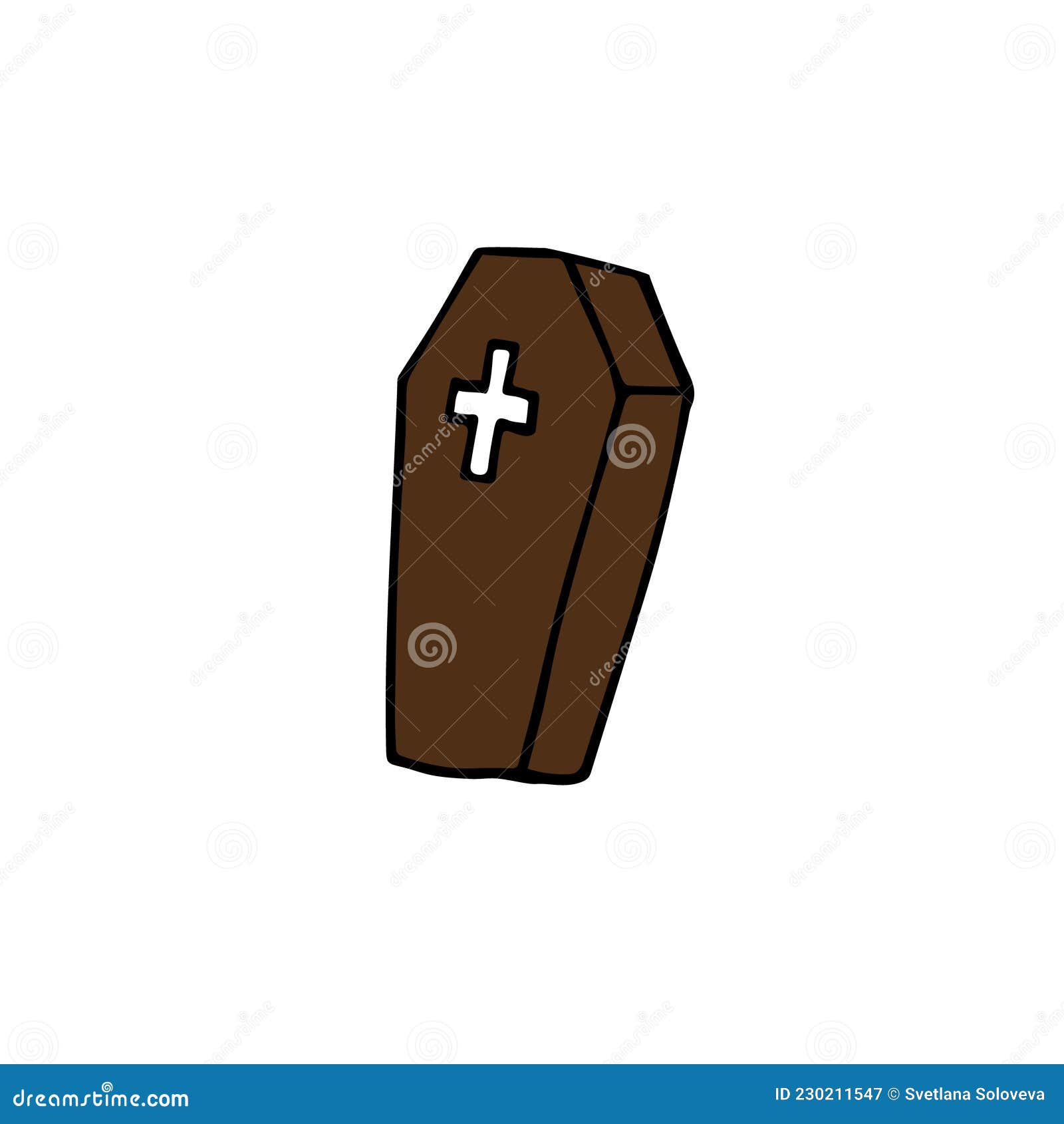 Vector Hand Drawn Doodle Sketch Colored Coffin Stock Illustration ...