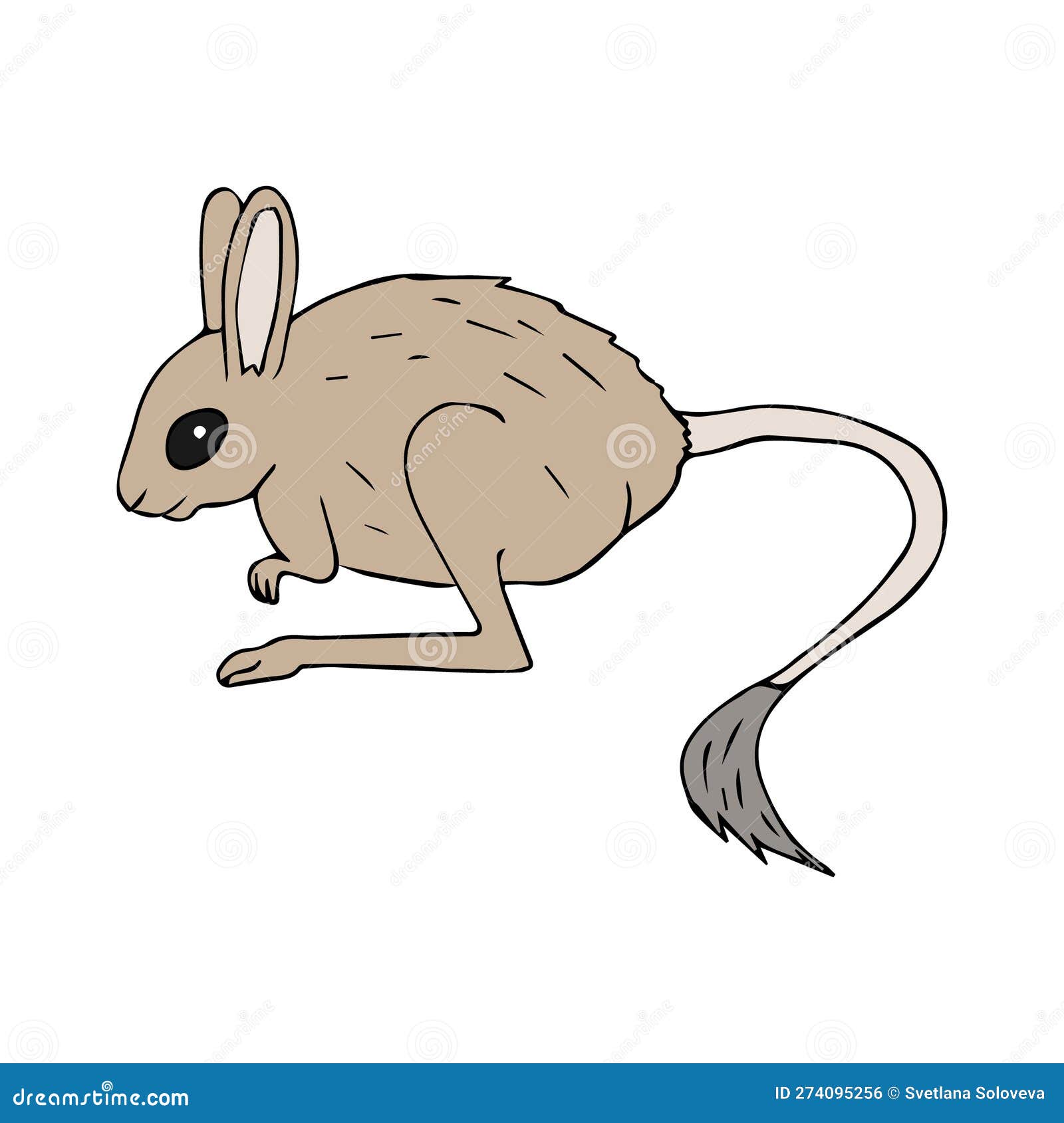 Vector Hand Drawn Doodle Sketch Colored Jerboa Stock Vector - Illustration of icon, character ...