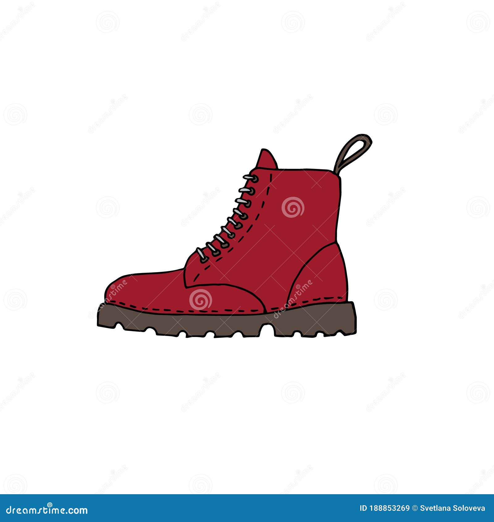 Vector Hand Drawn Doodle Sketch Colored Red Boot Stock Vector ...