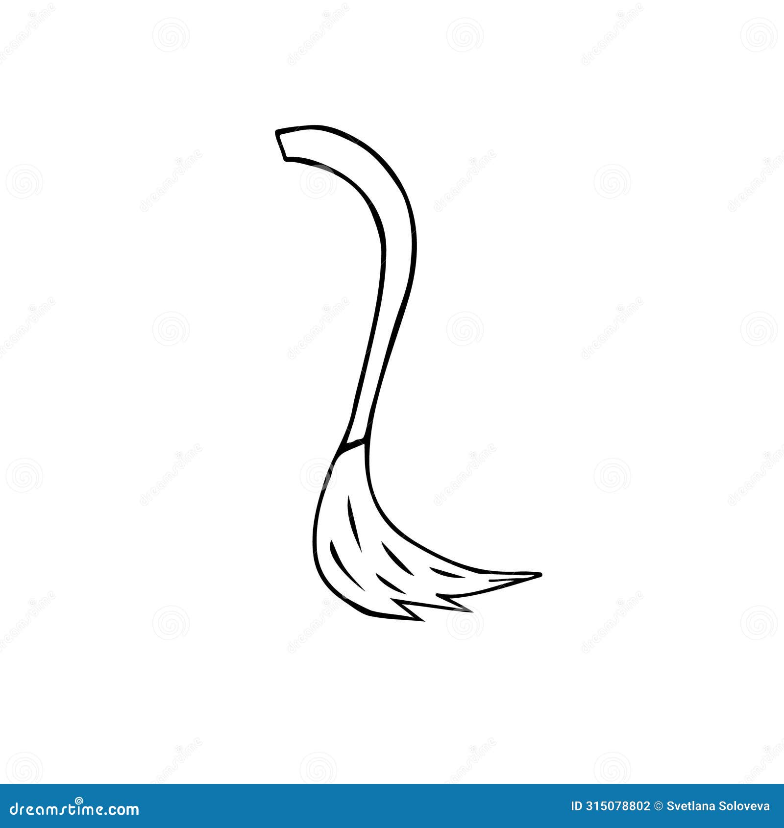 Vector Hand Drawn Doodle Sketch Cow Donkey Tail Stock Vector ...