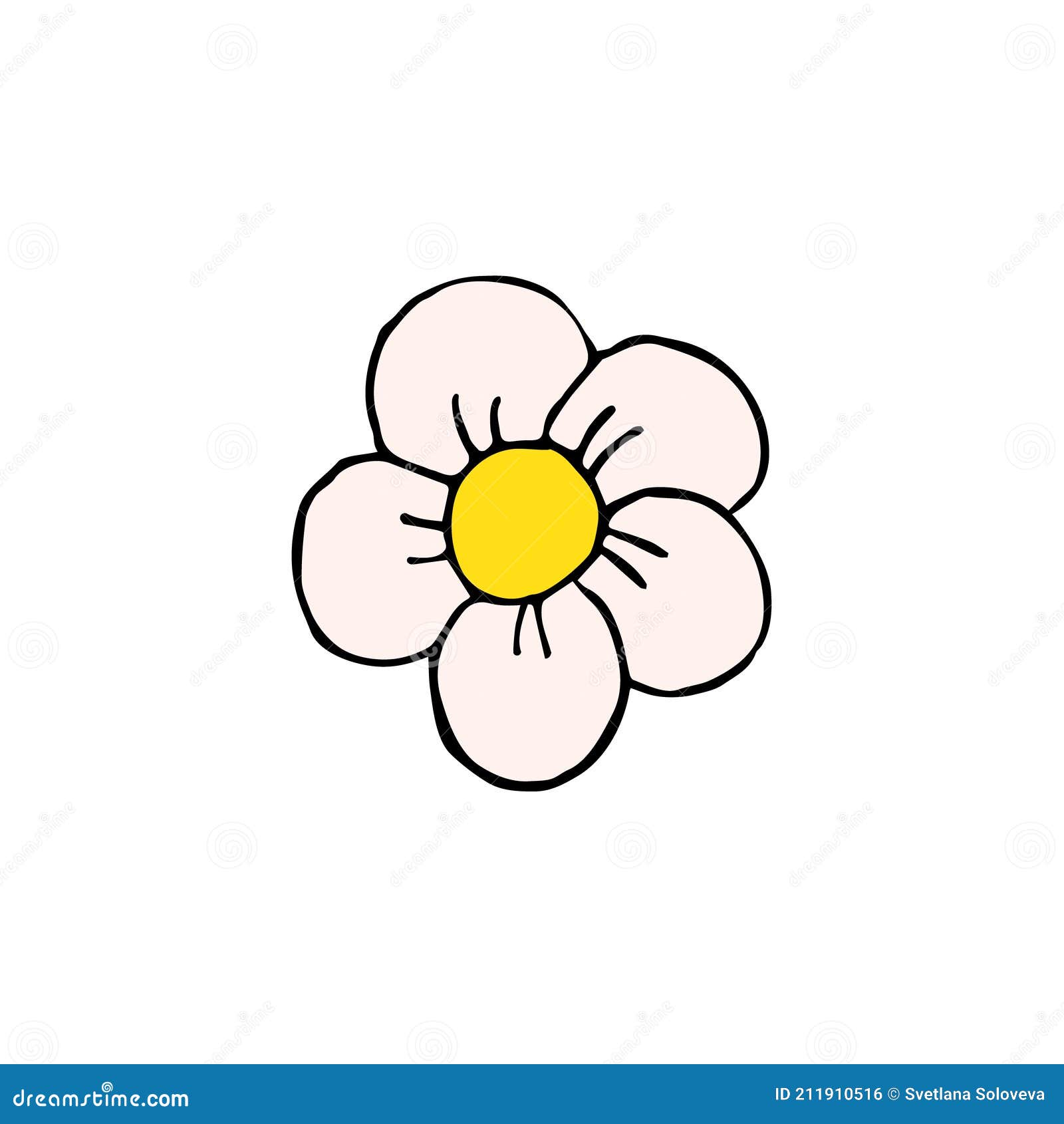 Vector Hand Drawn Doodle Sketch Daisy Flower Stock Illustration ...