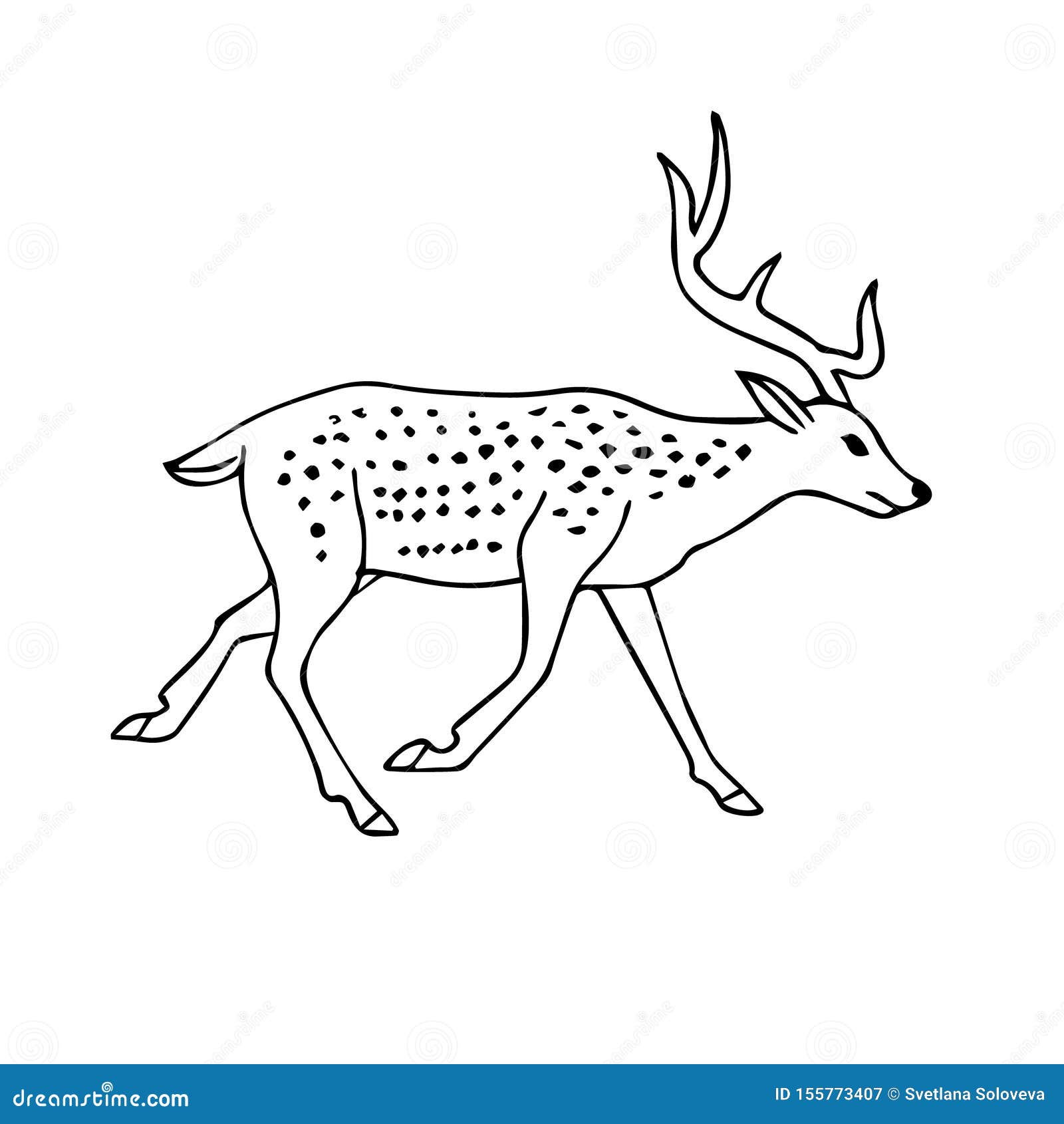Vector Hand Drawn Doodle Sketch Deer Stock Vector - Illustration of ...