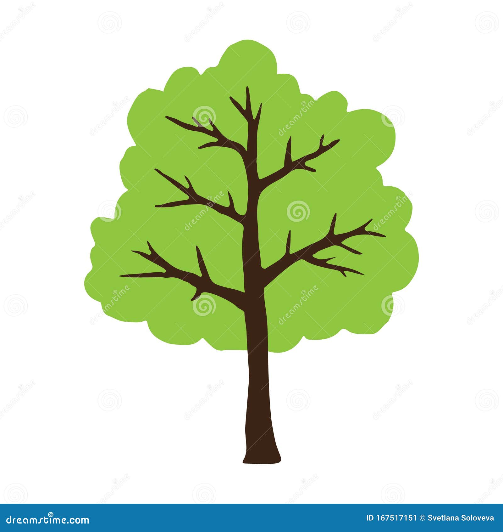 Vector Hand Drawn Doodle Sketch Green Tree Stock Illustration ...