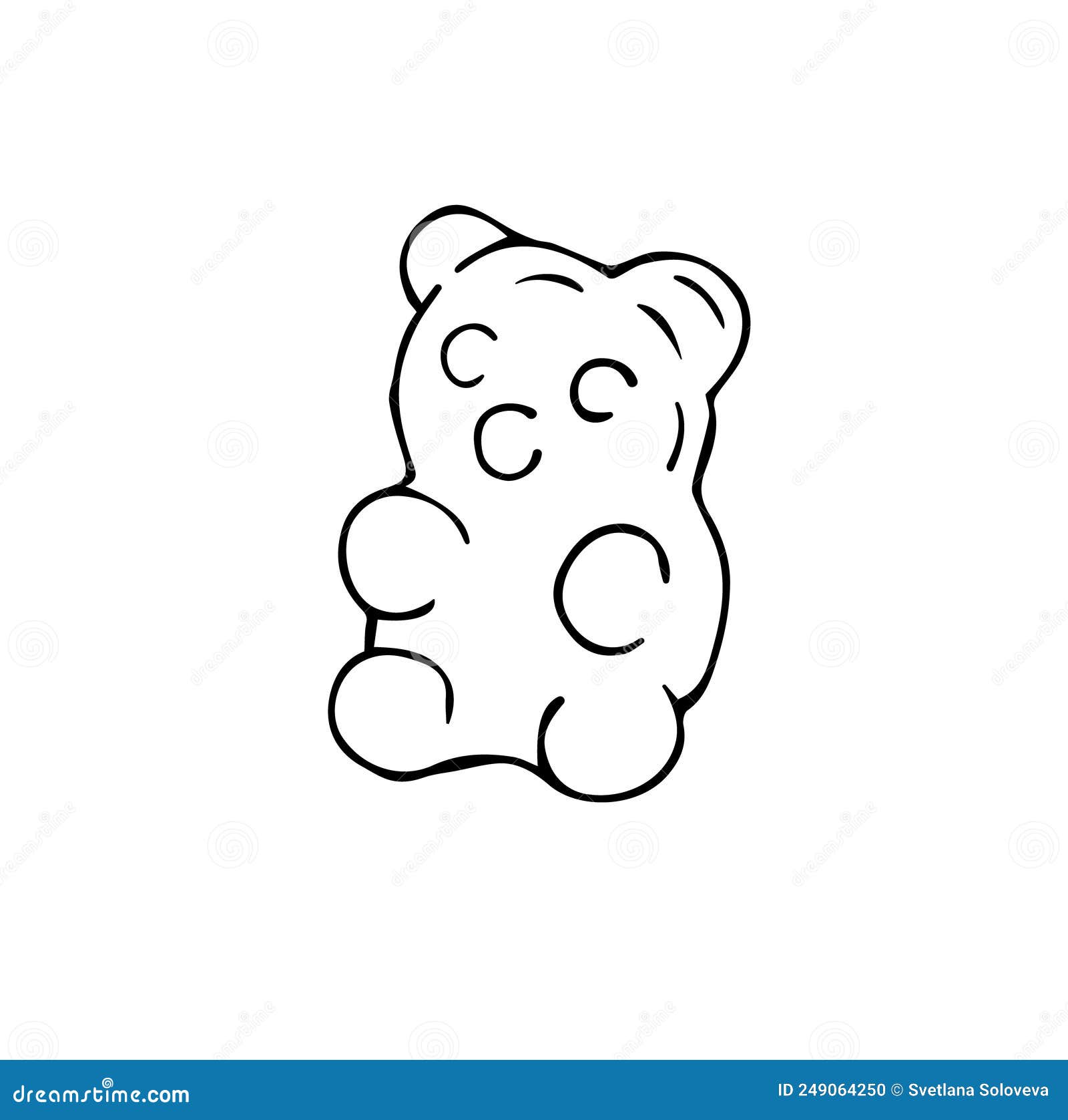 Vector Hand Drawn Doodle Sketch Gummy Bear Stock Vector - Illustration ...