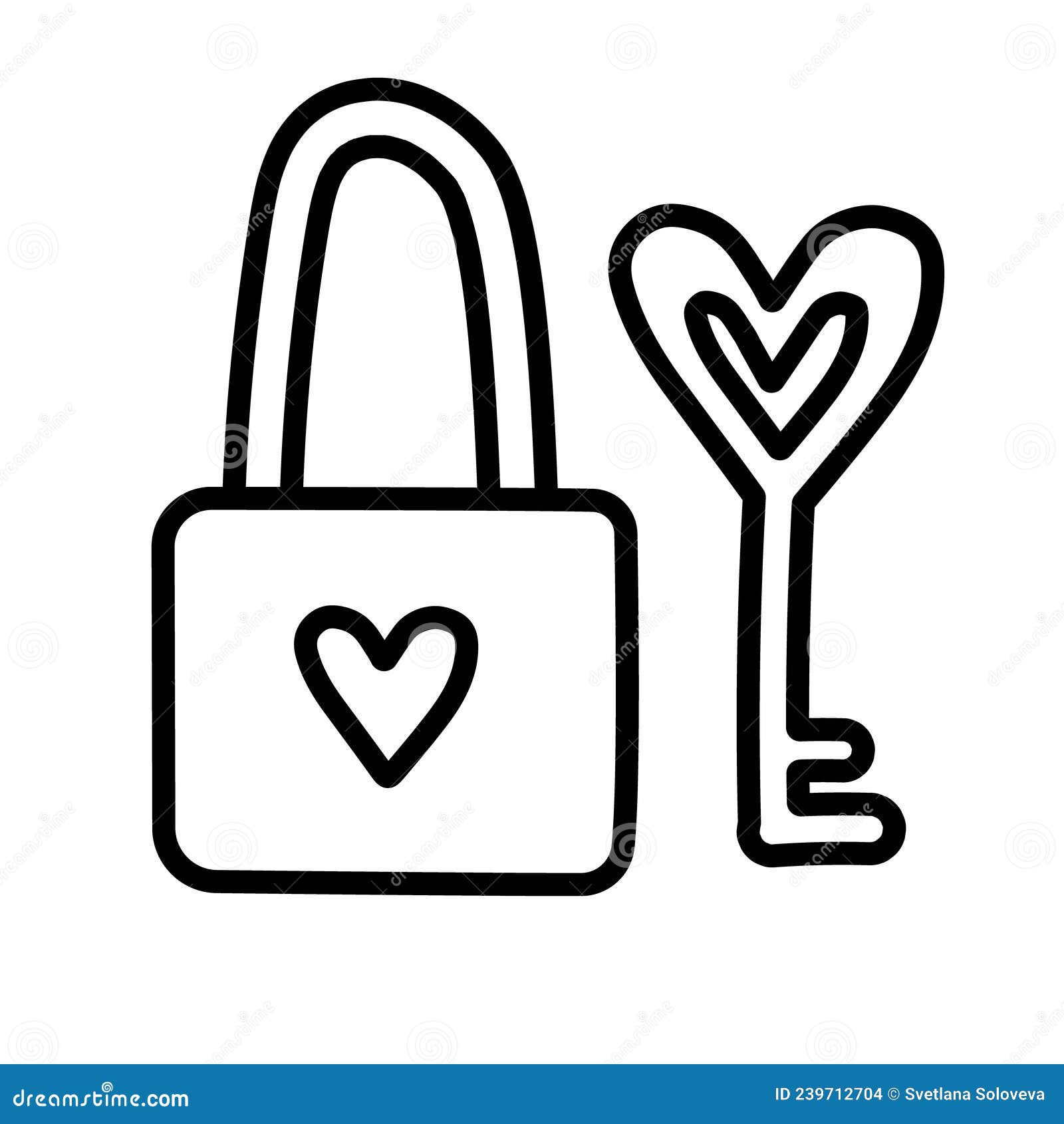 Vector Hand Drawn Doodle Sketch Lock and Key Stock Vector ...