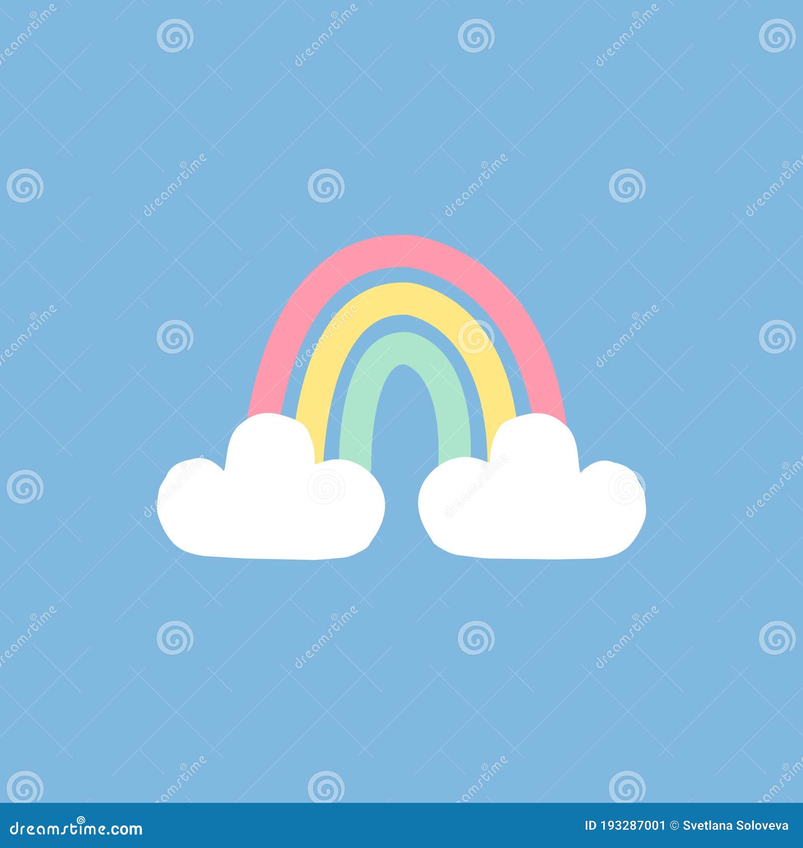 Vector Hand Drawn Doodle Sketch Pastel Rainbow Stock Illustration ...