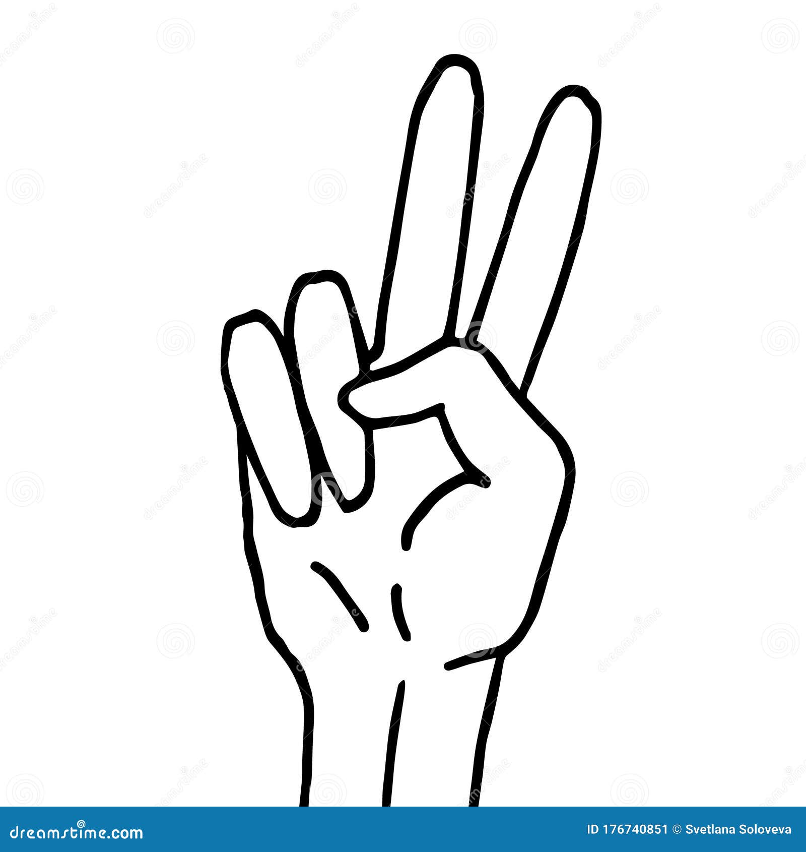 Vector Hand Drawn Doodle Sketch Peace Sign Stock Illustration ...