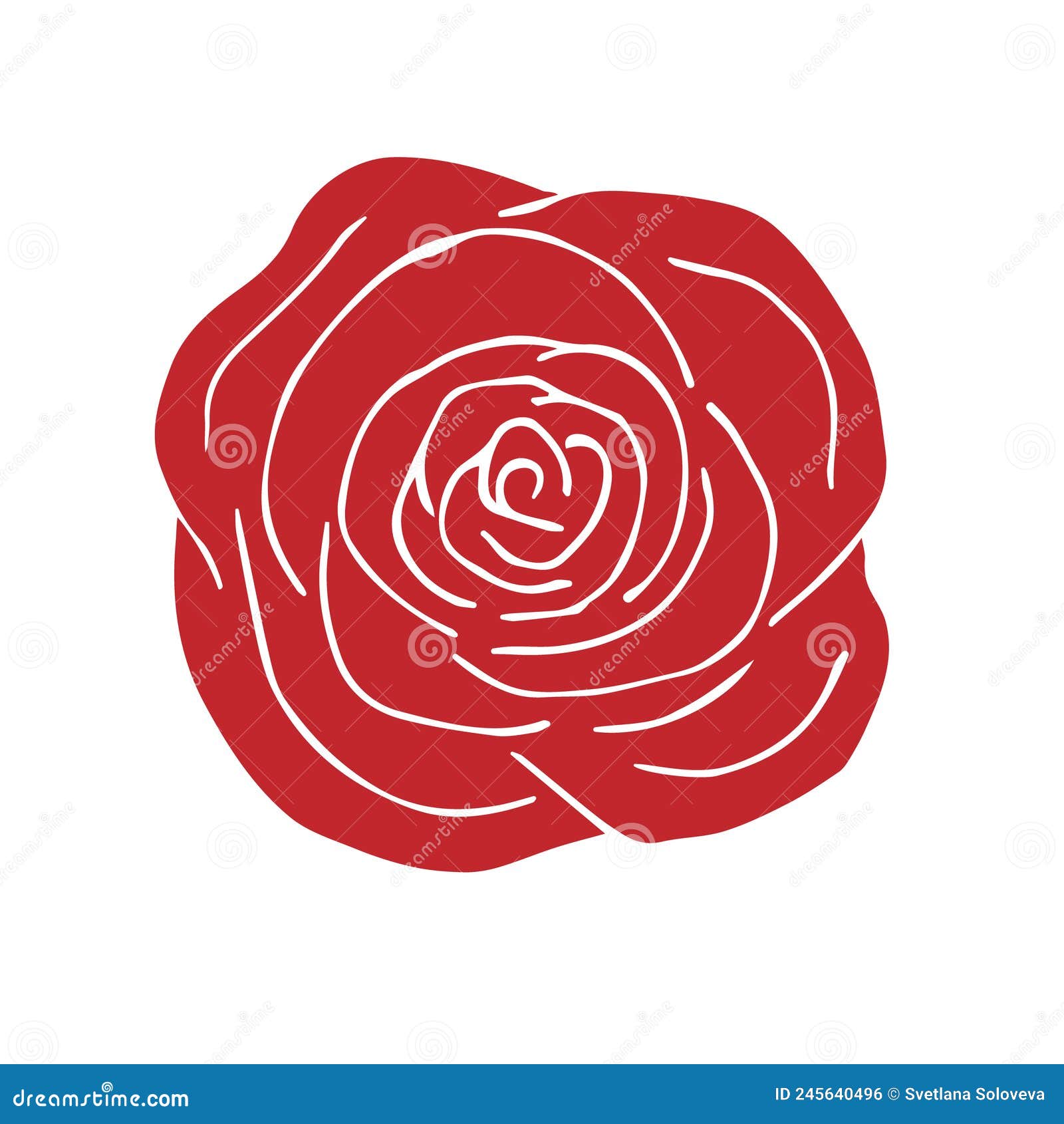 Vector Hand Drawn Doodle Sketch Red Rose Flower Stock Vector ...