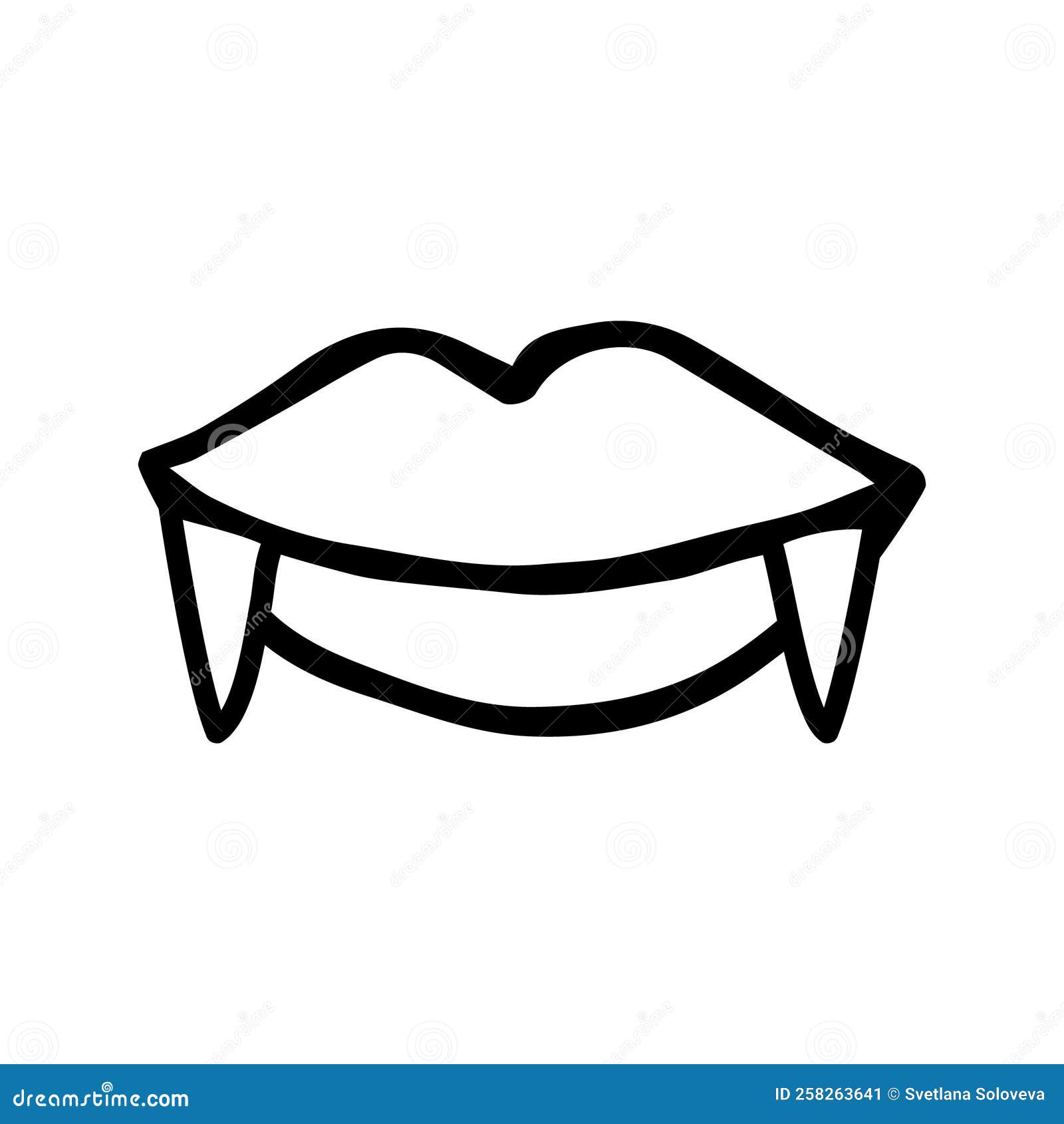 Vector Hand Drawn Doodle Sketch Vampire Lips Stock Vector ...
