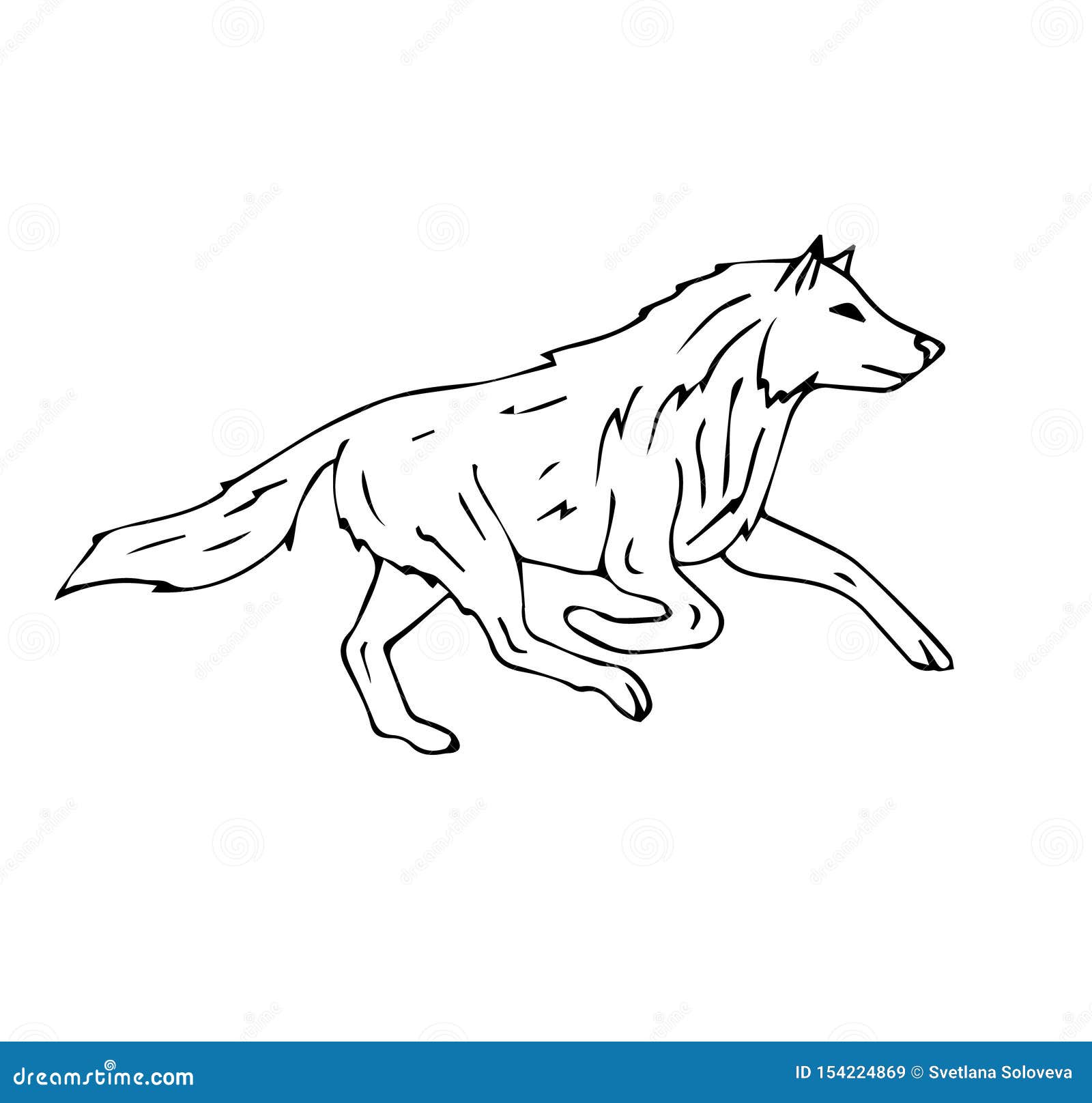 Vector Hand Drawn Doodle Sketch Wolf Running Stock Vector ... Vector Hand Drawn Doodle Sketch Wolf Running Stock Vector ...