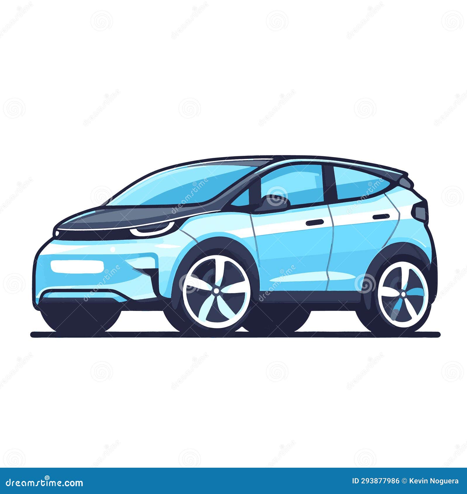 Vector Hand Drawn Electric Car Stock Vector - Illustration of plain ...