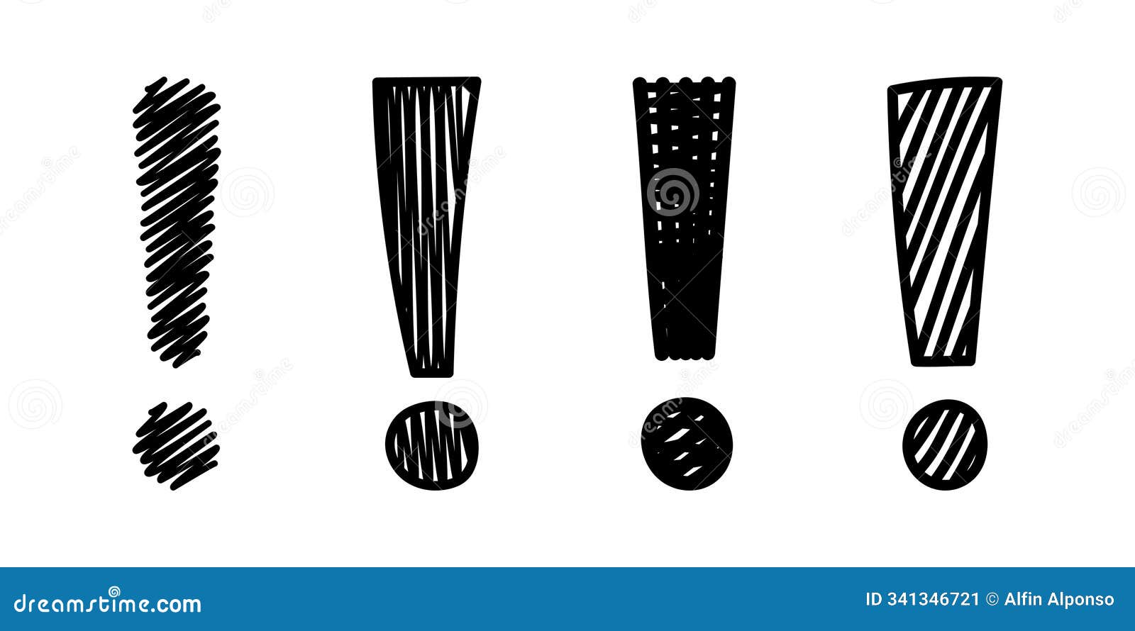 Vector Hand Drawn Exclamation Mark Icon Stock Illustration ...