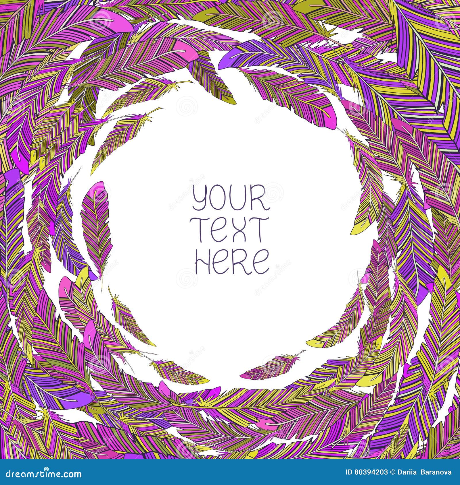 Vector Hand Drawn Feather Frame Stock Vector - Illustration of design ...