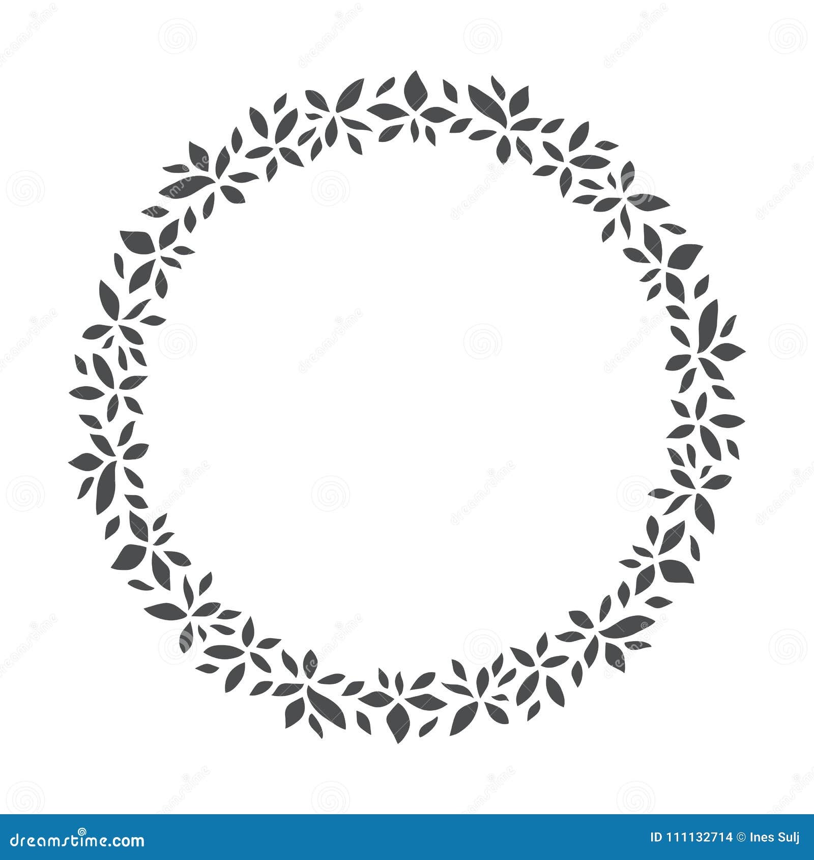 Vector Hand Drawn Floral Wreath, Round Frame with Leaves Stock Vector ... Vector Hand Drawn Floral Wreath, Round Frame with Leaves Stock Vector ...