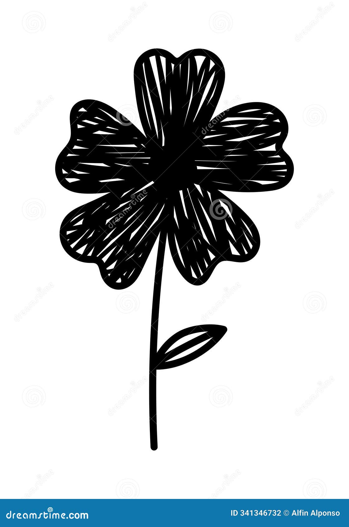Vector Hand Drawn Flower Icon Stock Illustration - Illustration of ...