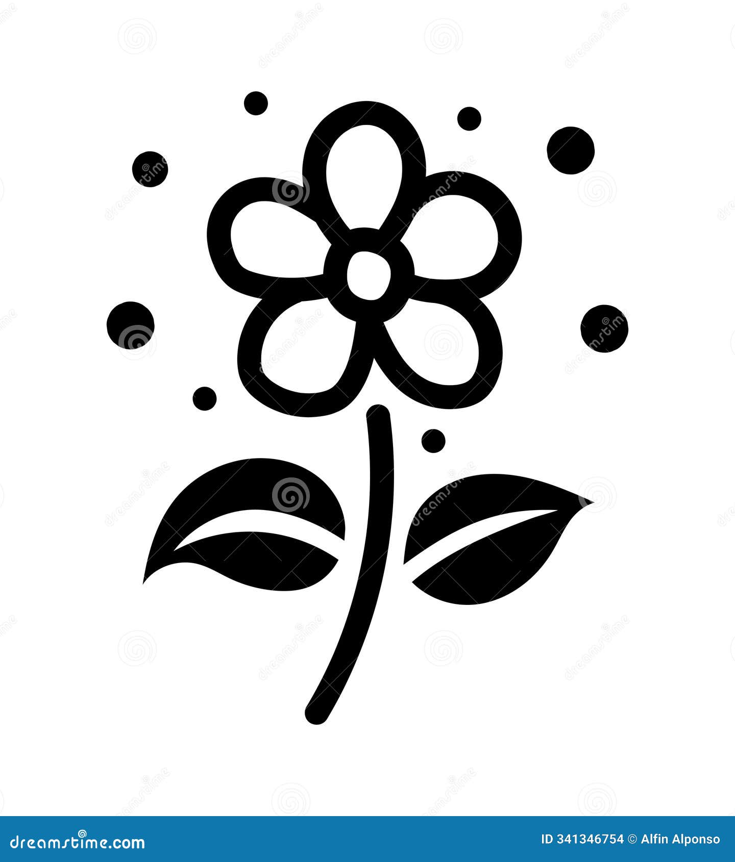 Vector Hand Drawn Flower Icon Stock Illustration - Illustration of ...