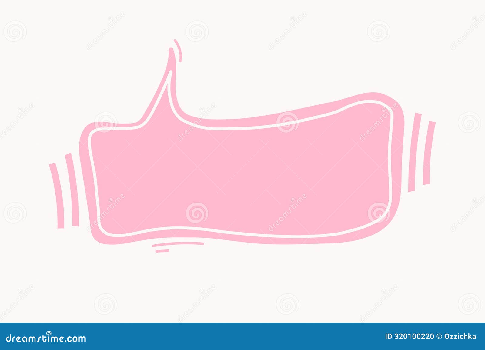 Vector Hand Drawn Funny Speech Bubble Shape Communication Icon
