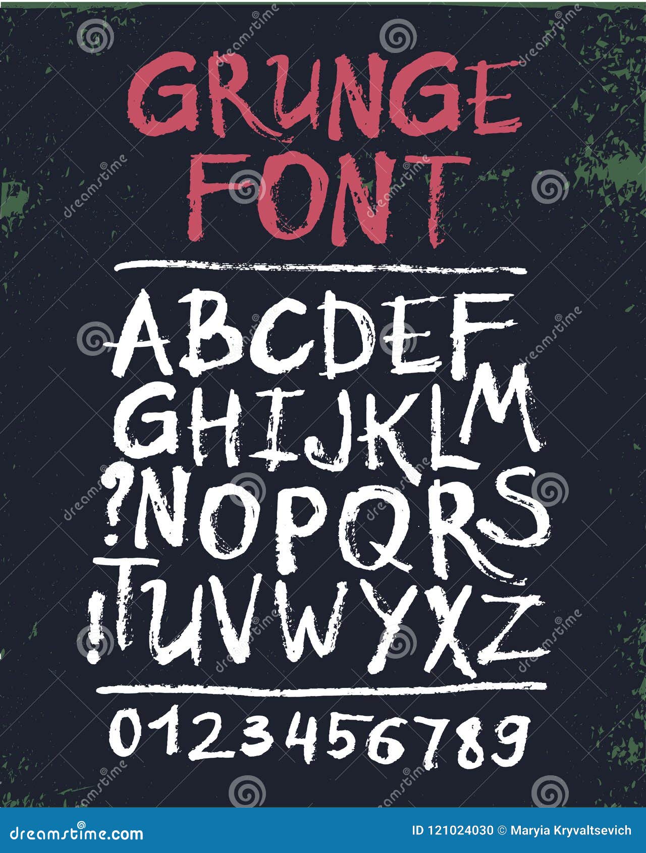 Grunge Font. Vector Alphabet With Split Effect Letters | CartoonDealer ...