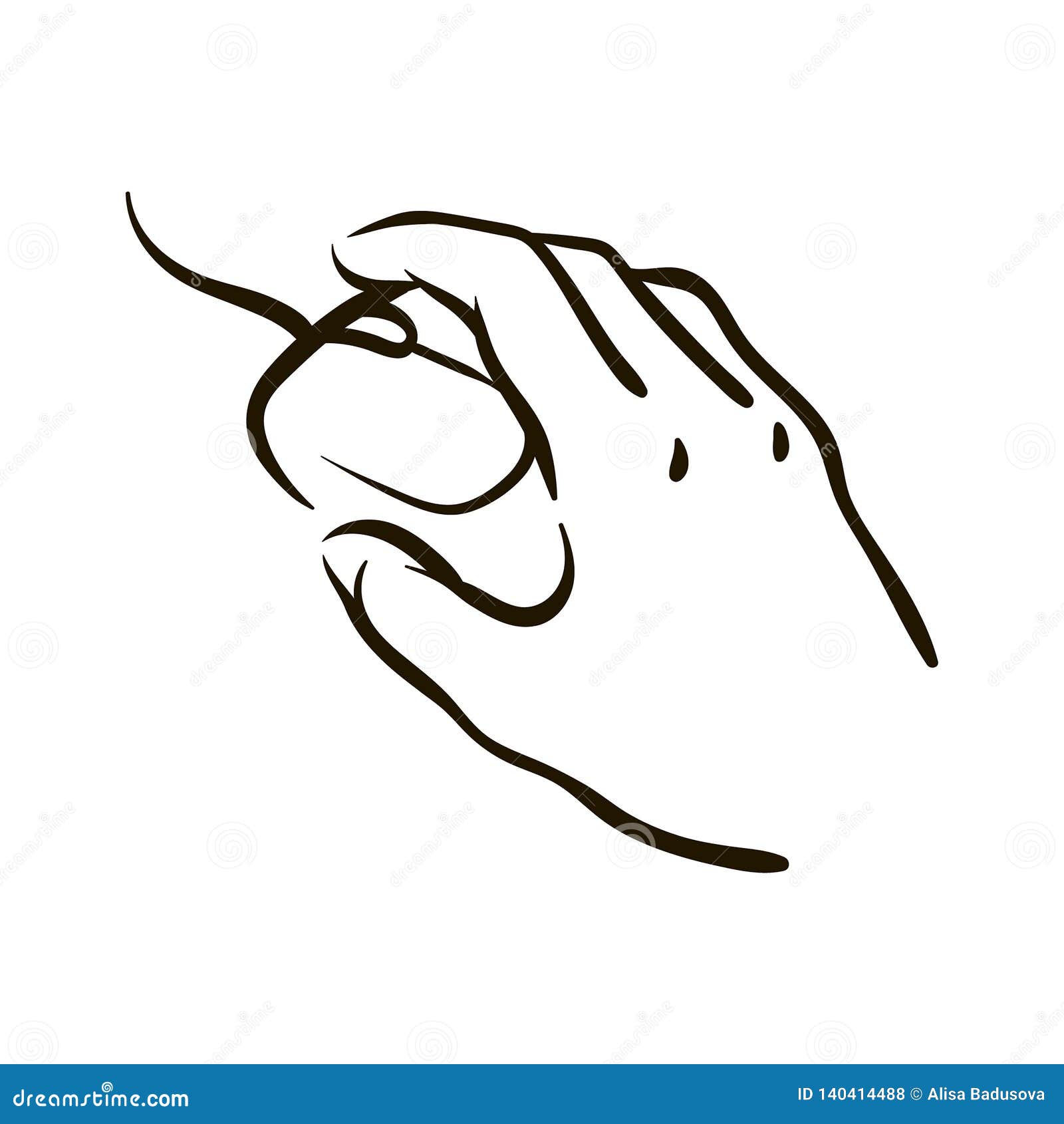 Vector Hand Drawn Hand with Computer Mouse Sketch Illustration on White ... Vector Hand Drawn Hand with Computer Mouse Sketch Illustration on White ...