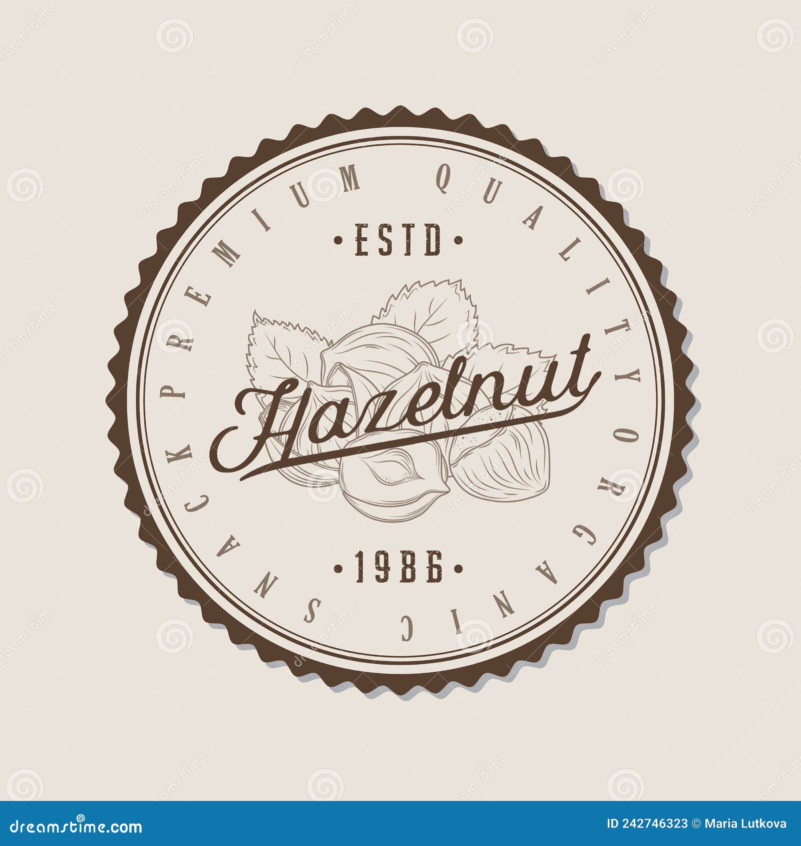 Vector Hand Drawn Hazelnut for Template Label, Packing and Emblem ...