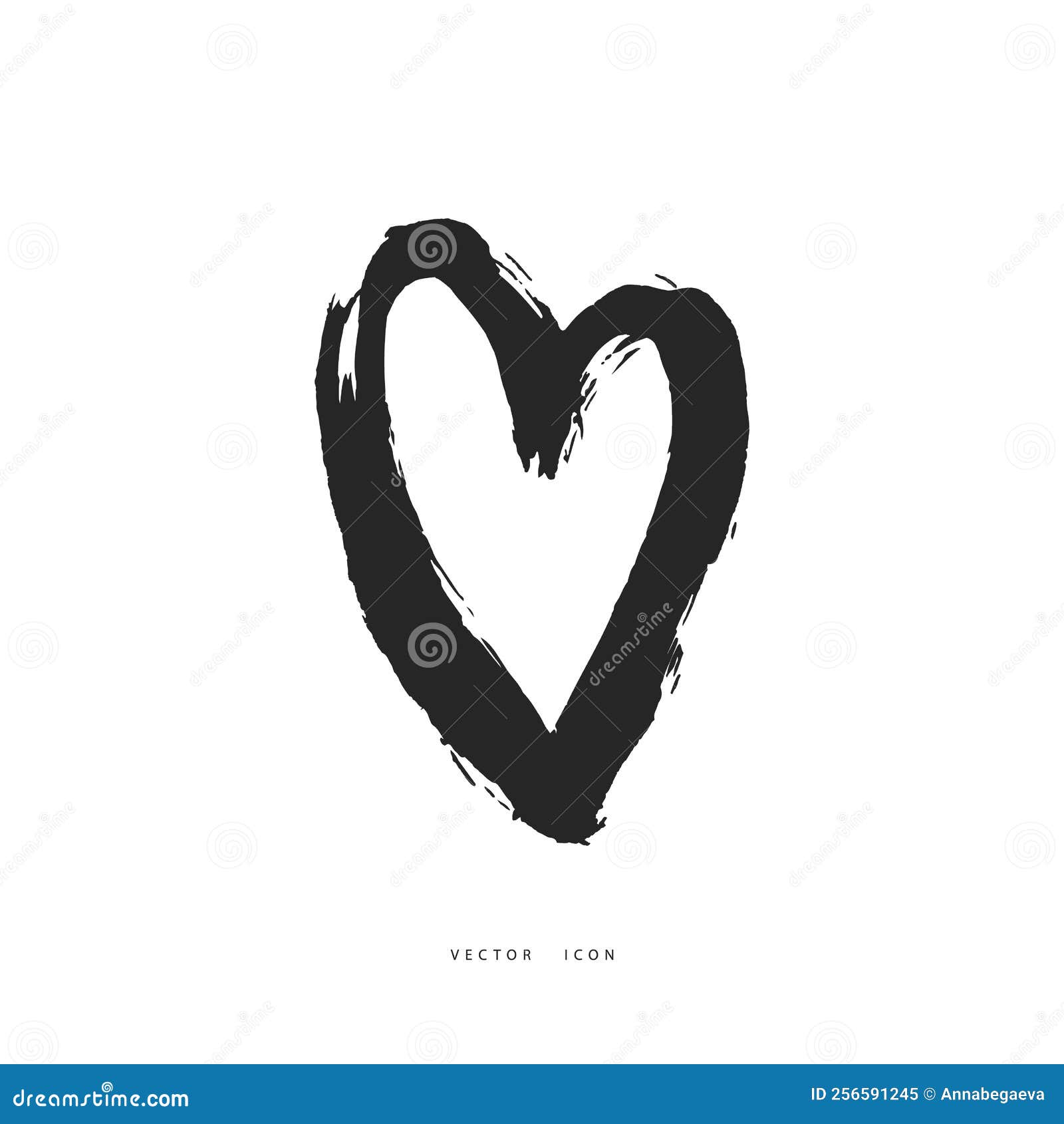 Vector Hand Drawn Heart Icon on White Background Stock Vector ...