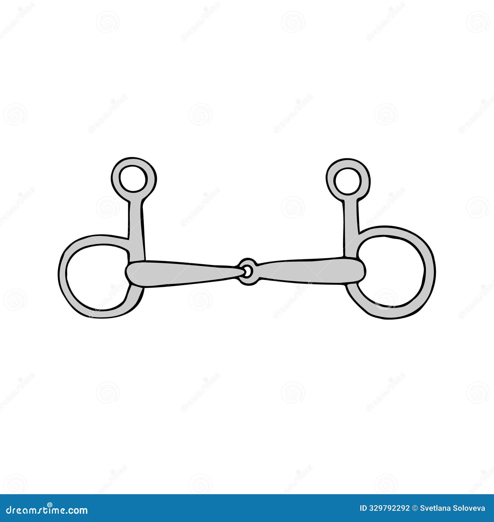 Vector Hand Drawn Horse Equestrian Bit Stock Vector - Illustration of ...