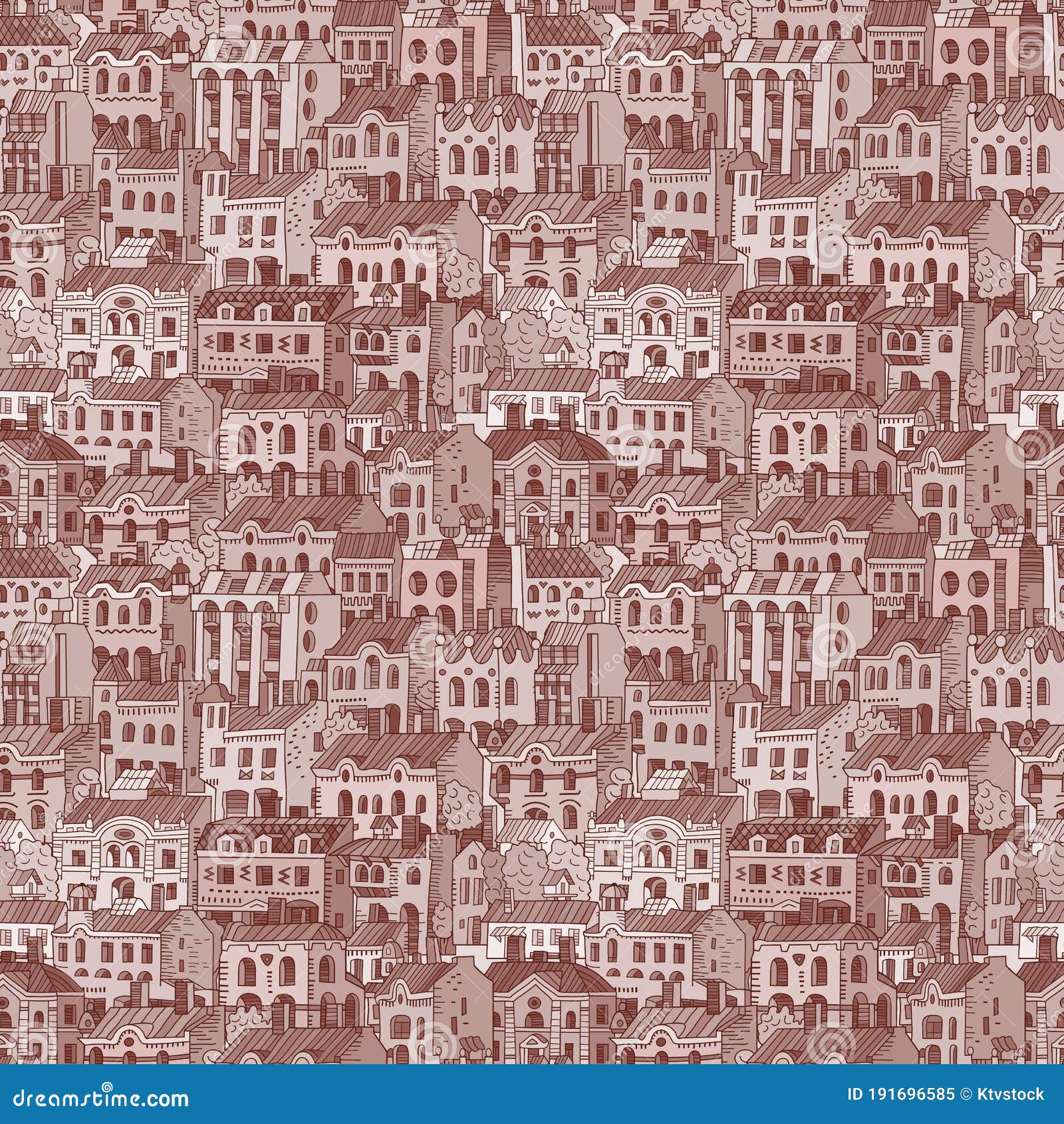 Vector Hand Drawn Houses Seamless Pattern. Stock Vector - Illustration ... Vector Hand Drawn Houses Seamless Pattern. Stock Vector - Illustration ...