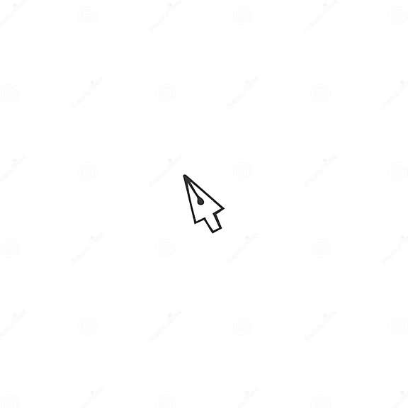 Vector Hand Drawn Icon, a Pen Tip in the Shape of a Cursor Mouse ...