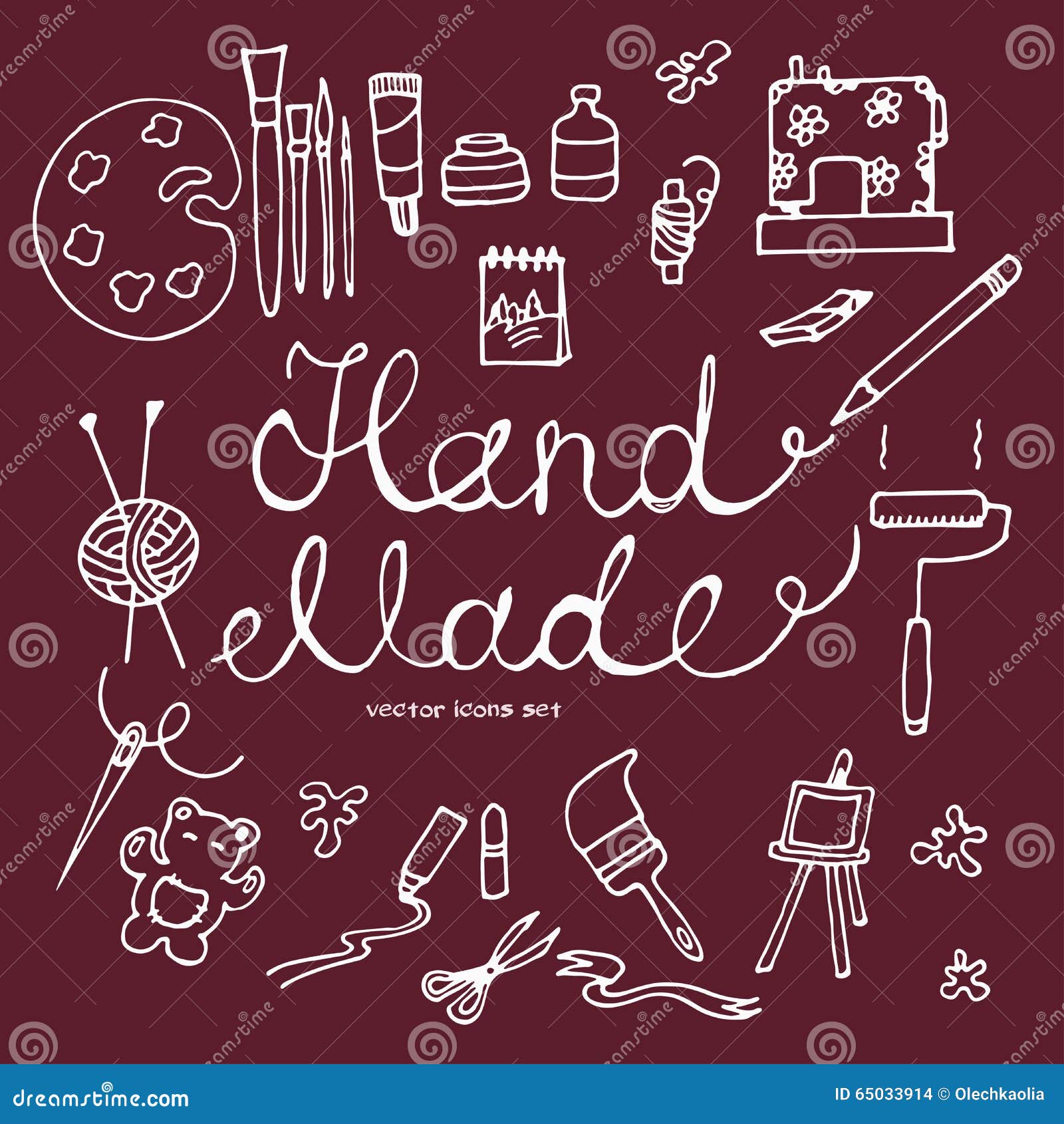 Vector Hand Drawn Icons Set of Hand Made Tools Stock Vector ...