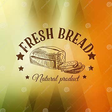 Vector Hand Drawn Illustration with Bread Label Stock Vector ...