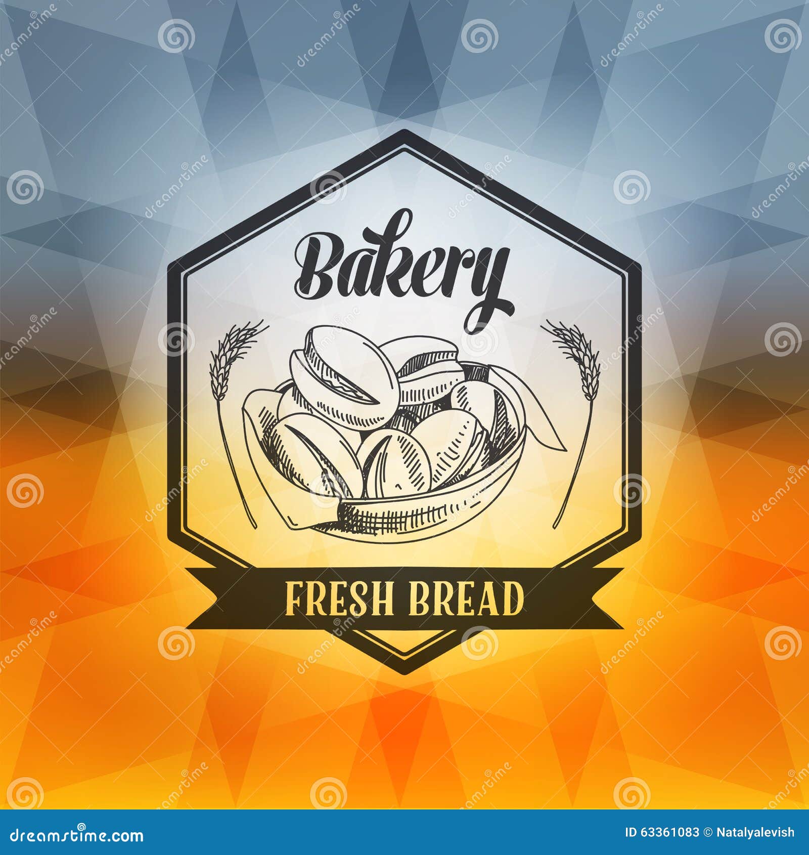 Bread Label, Bakery Package Design Template Vector Illustration ...